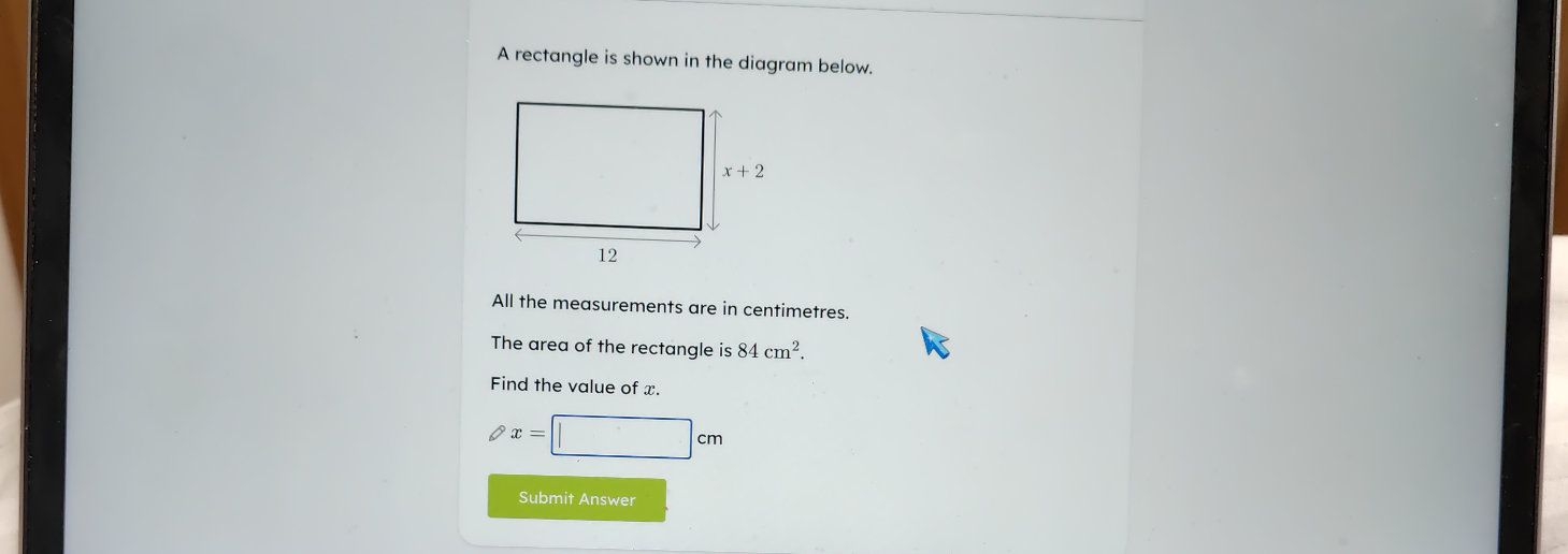A rectangle is shown in the diagram below. | StudyX
