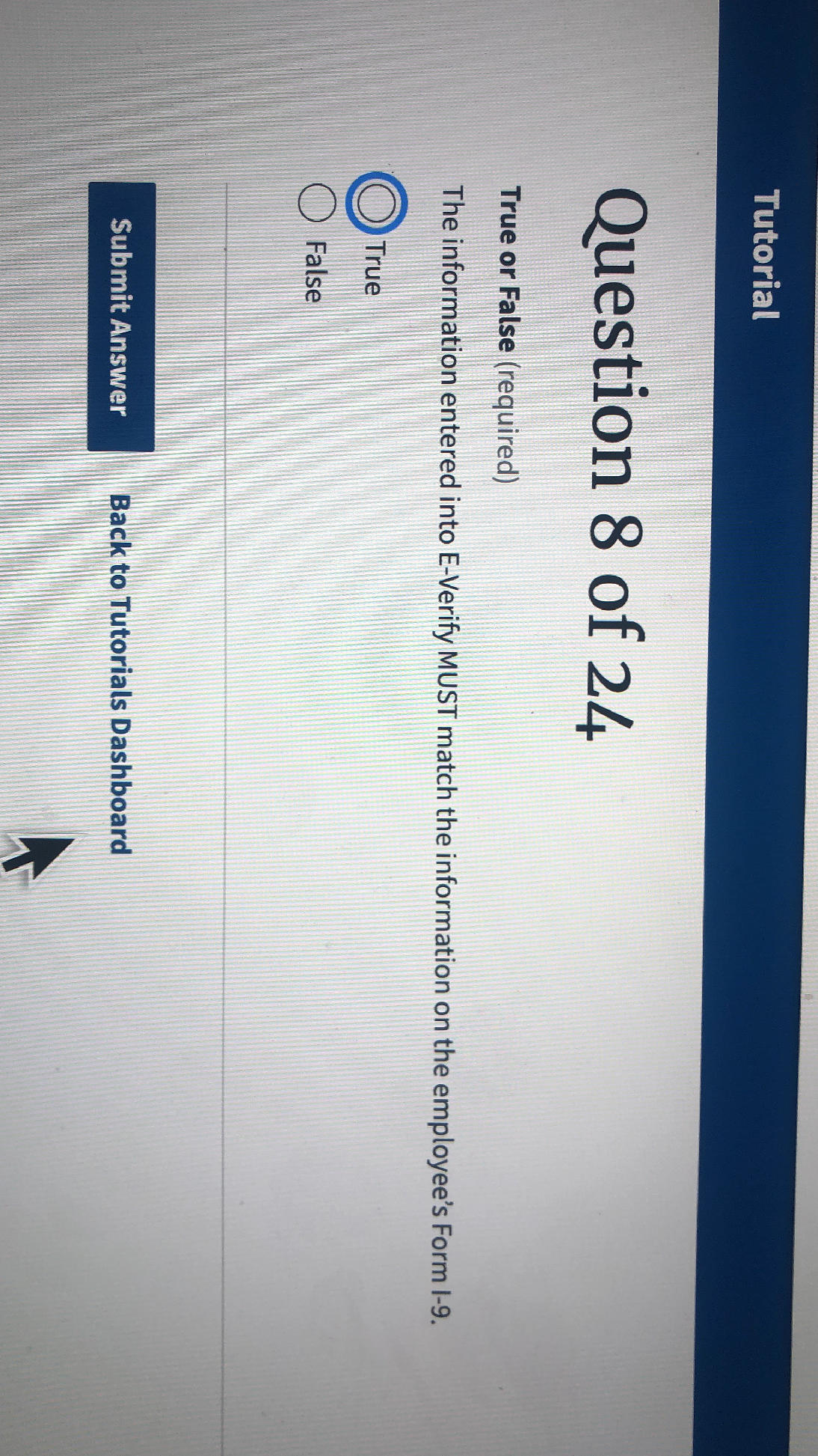 True or False (required) The information | StudyX