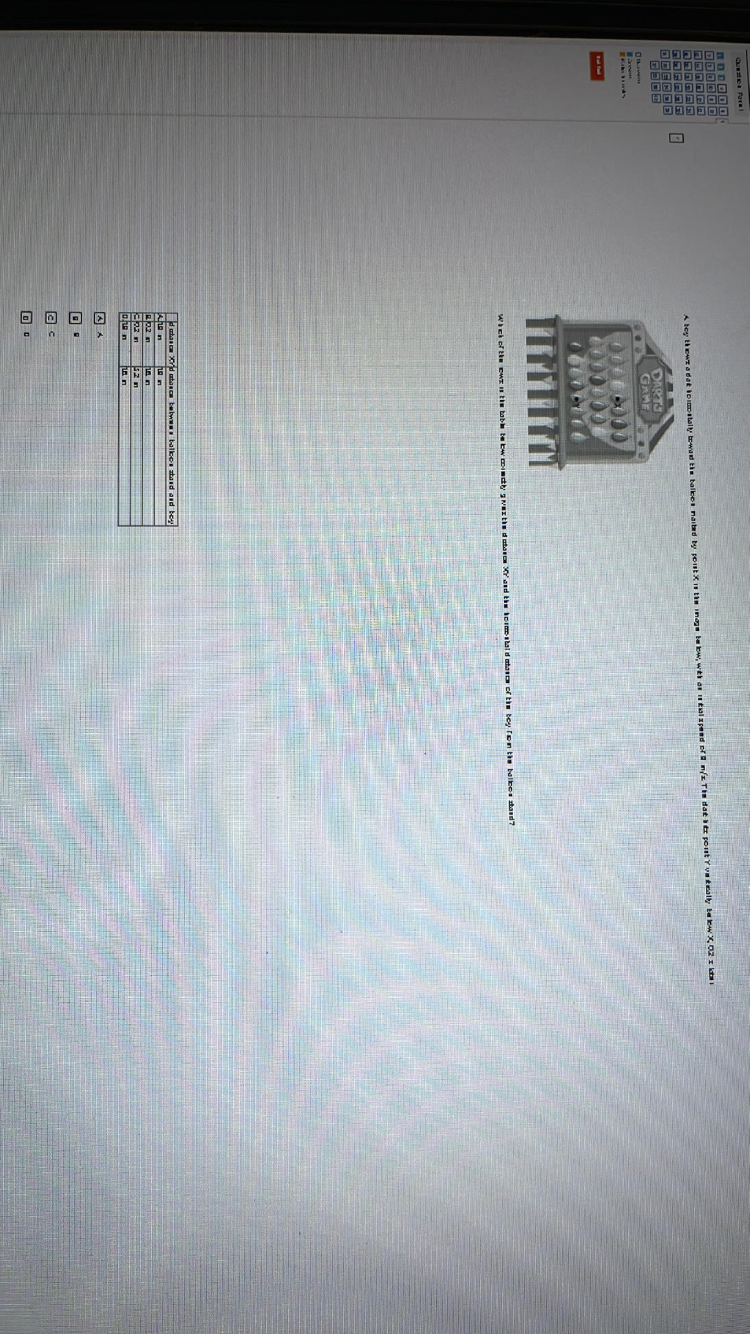 A boy throws a dart horizontally toward the | StudyX