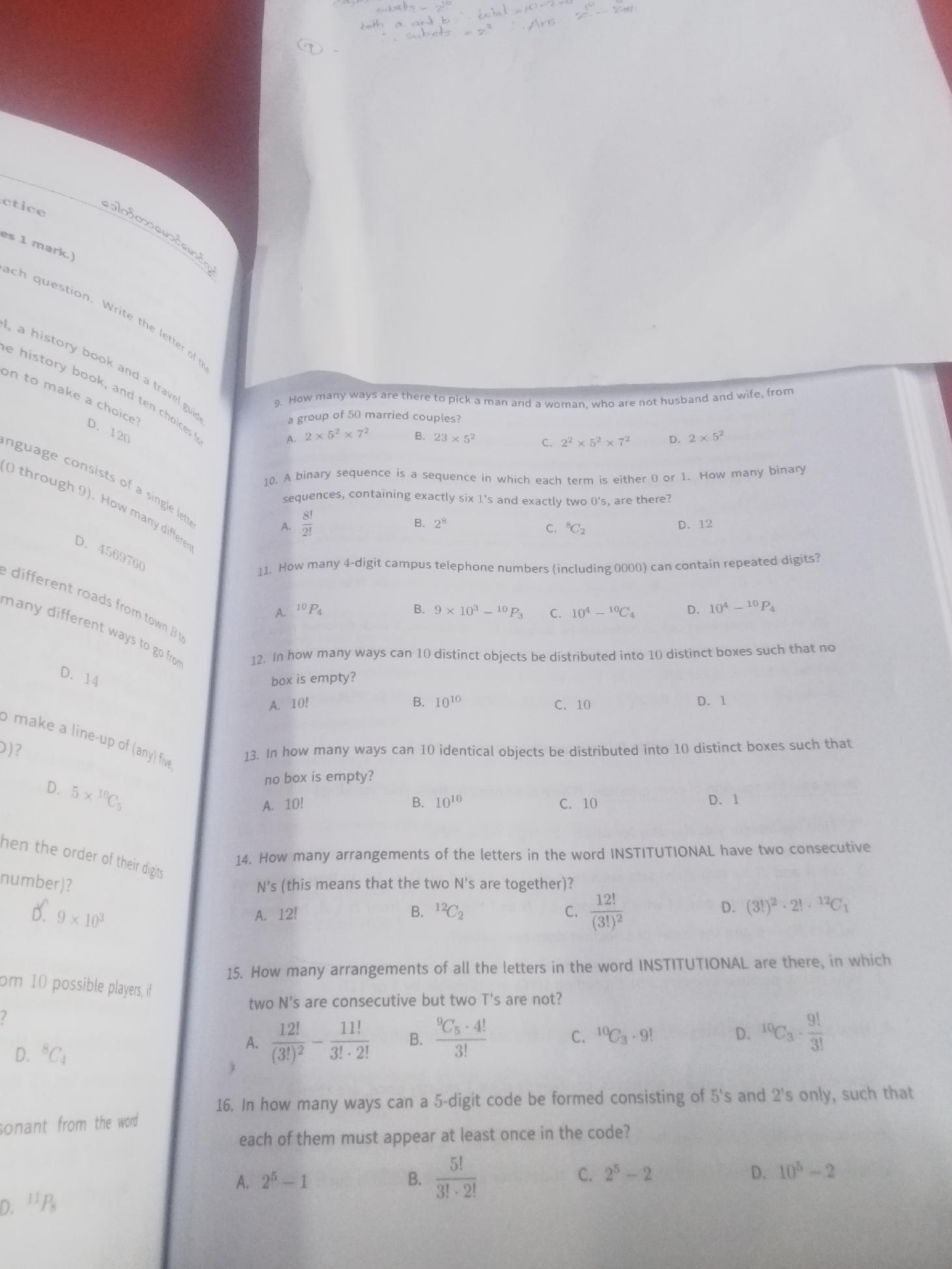 9. How many ways are there to pick a man and | StudyX