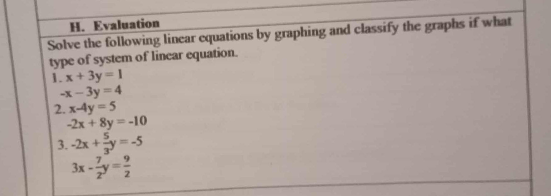 Solve the following linear equations by | StudyX