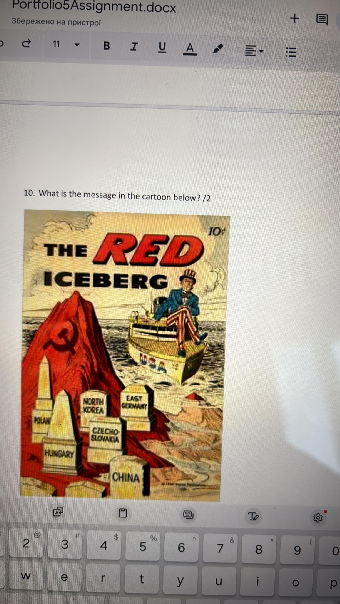 What is the message in the cartoon below? /2 | StudyX