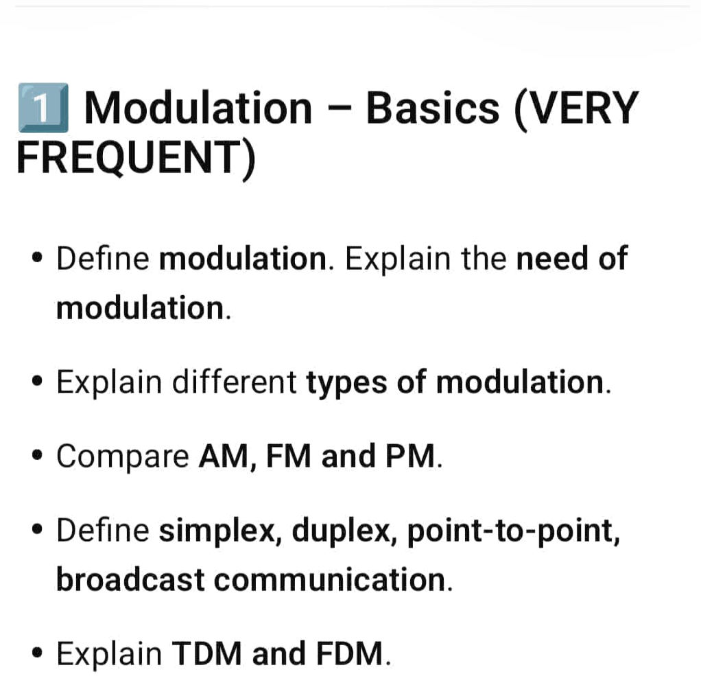 Define modulation. Explain the need of | StudyX