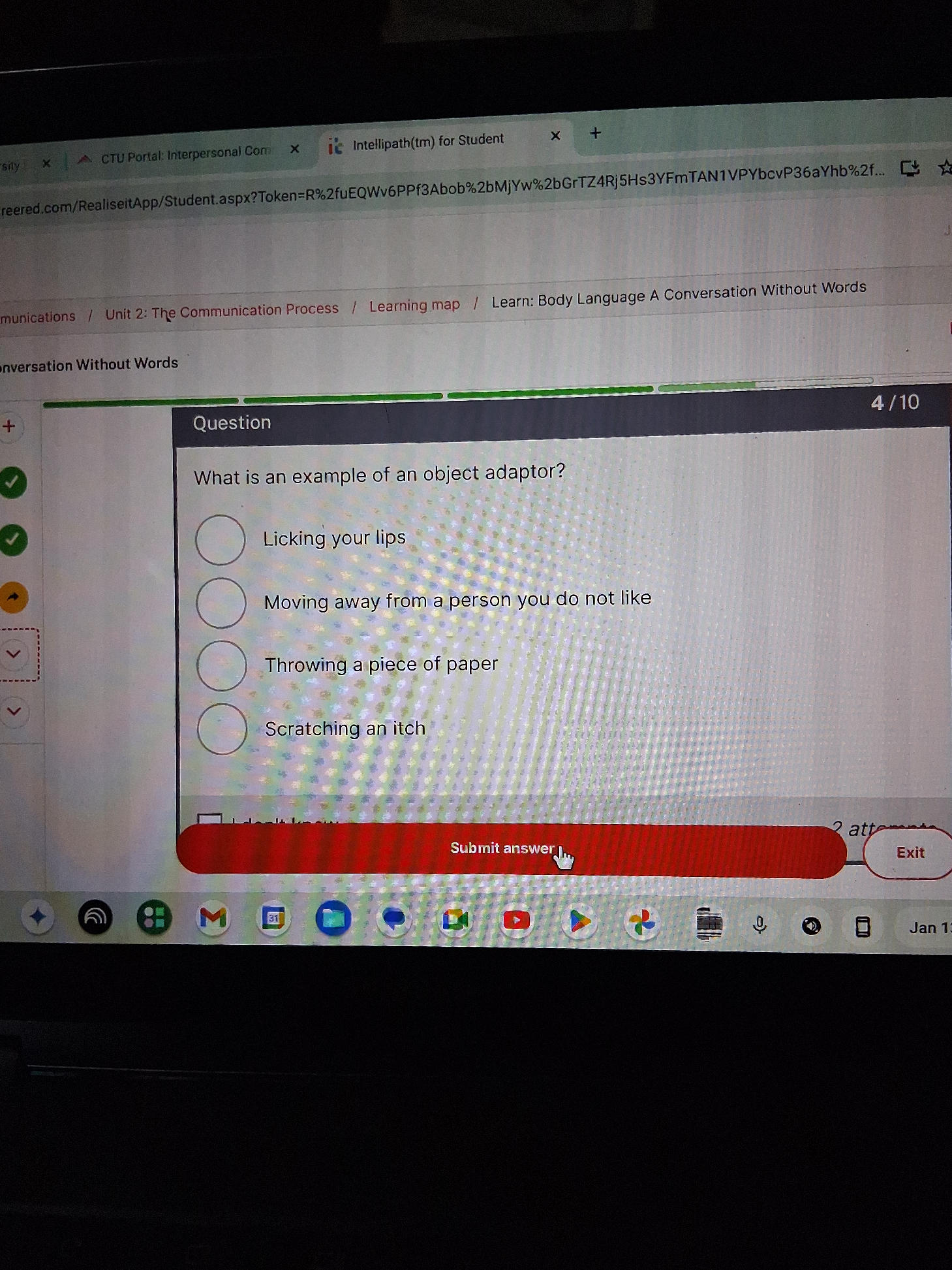 What is an example of an object adaptor? A) | StudyX