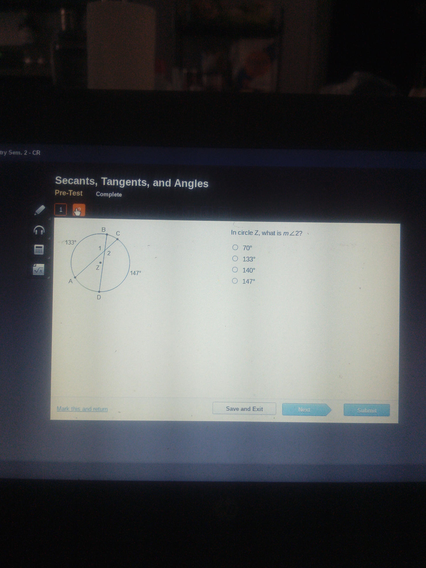In circle $Z$, what is $m 2$? (Diagram | StudyX