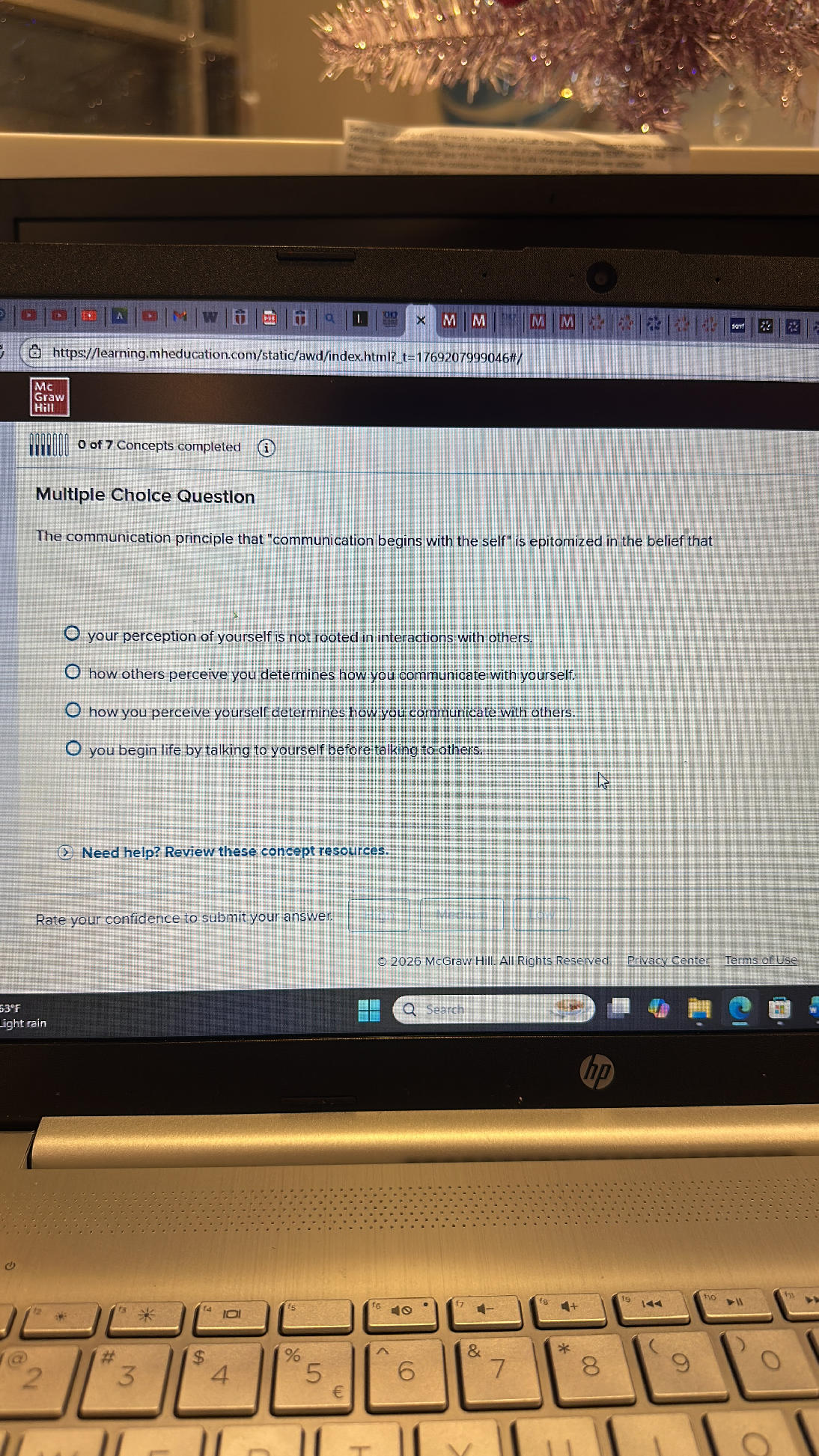 Multiple Choice Question The communication | StudyX