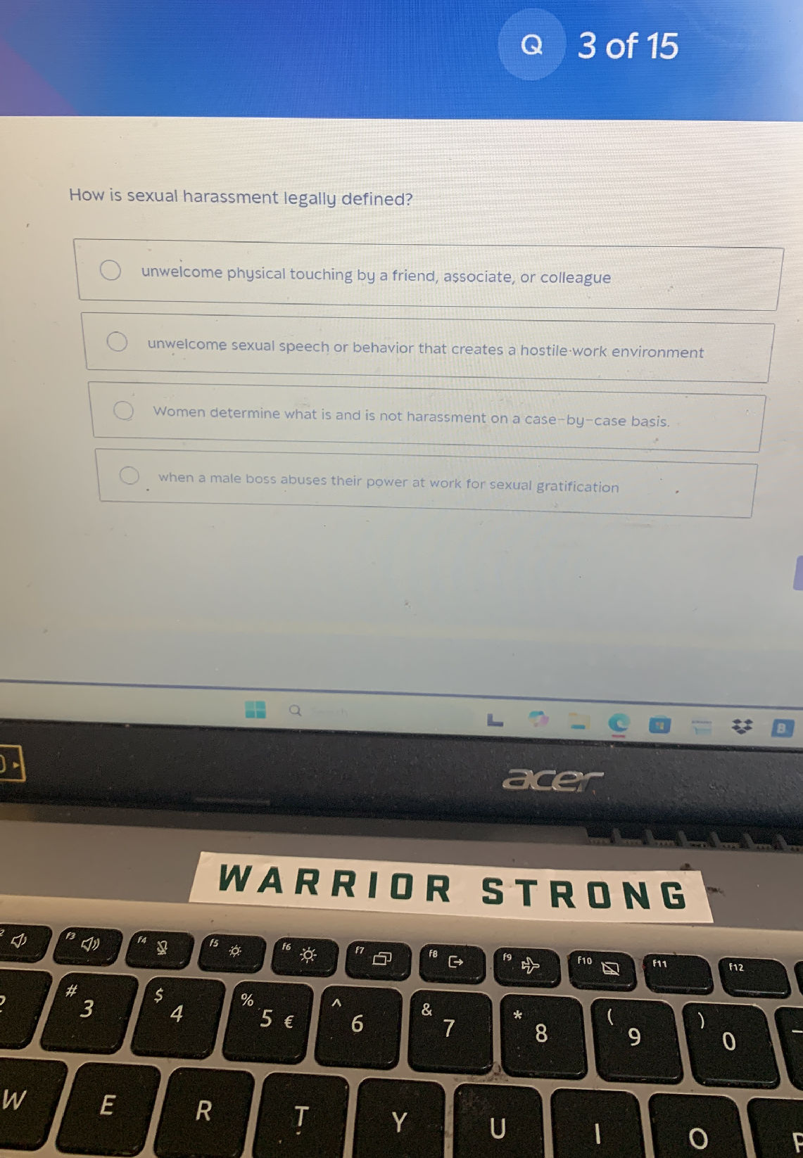 How is sexual harassment legally defined? | StudyX