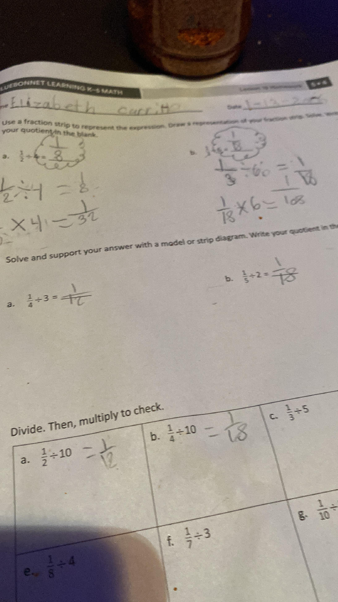 Use a fraction strip to represent the | StudyX