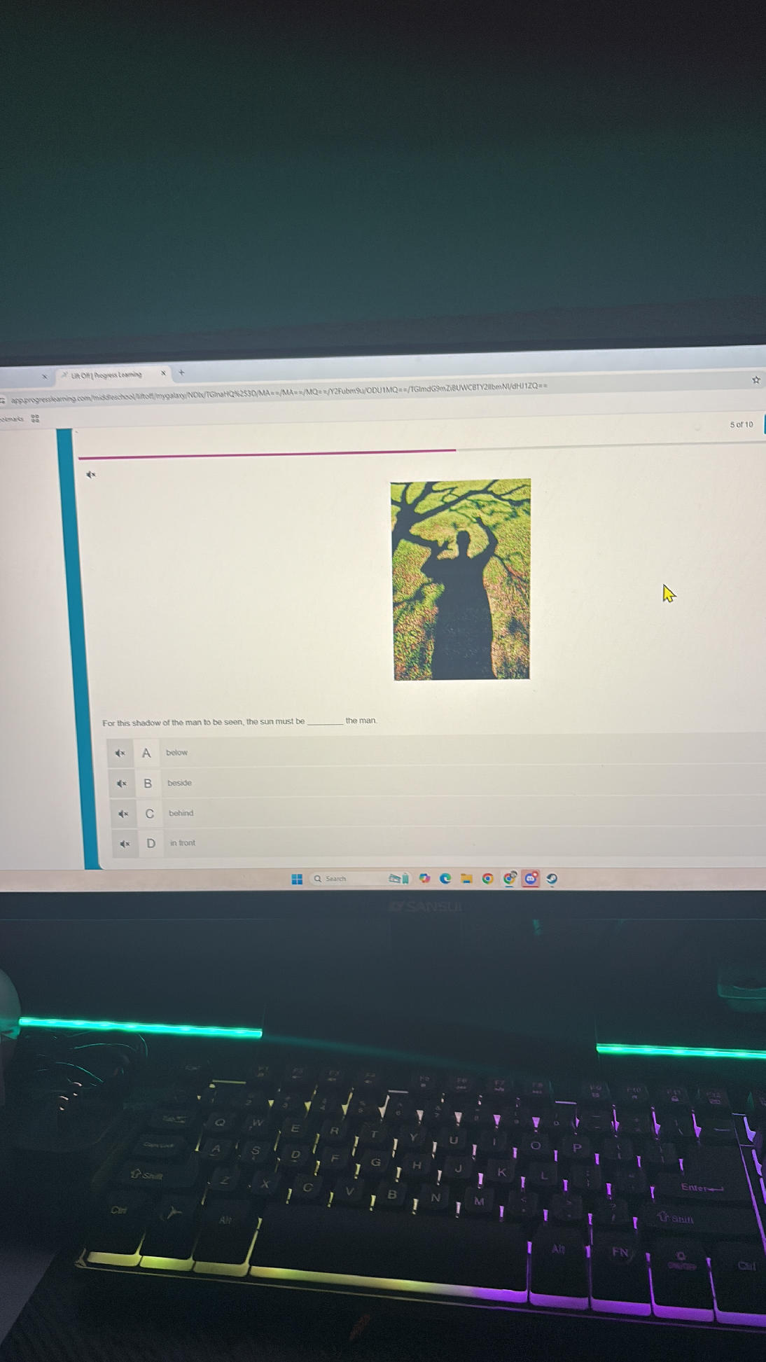 For this shadow of the man to be seen, the | StudyX