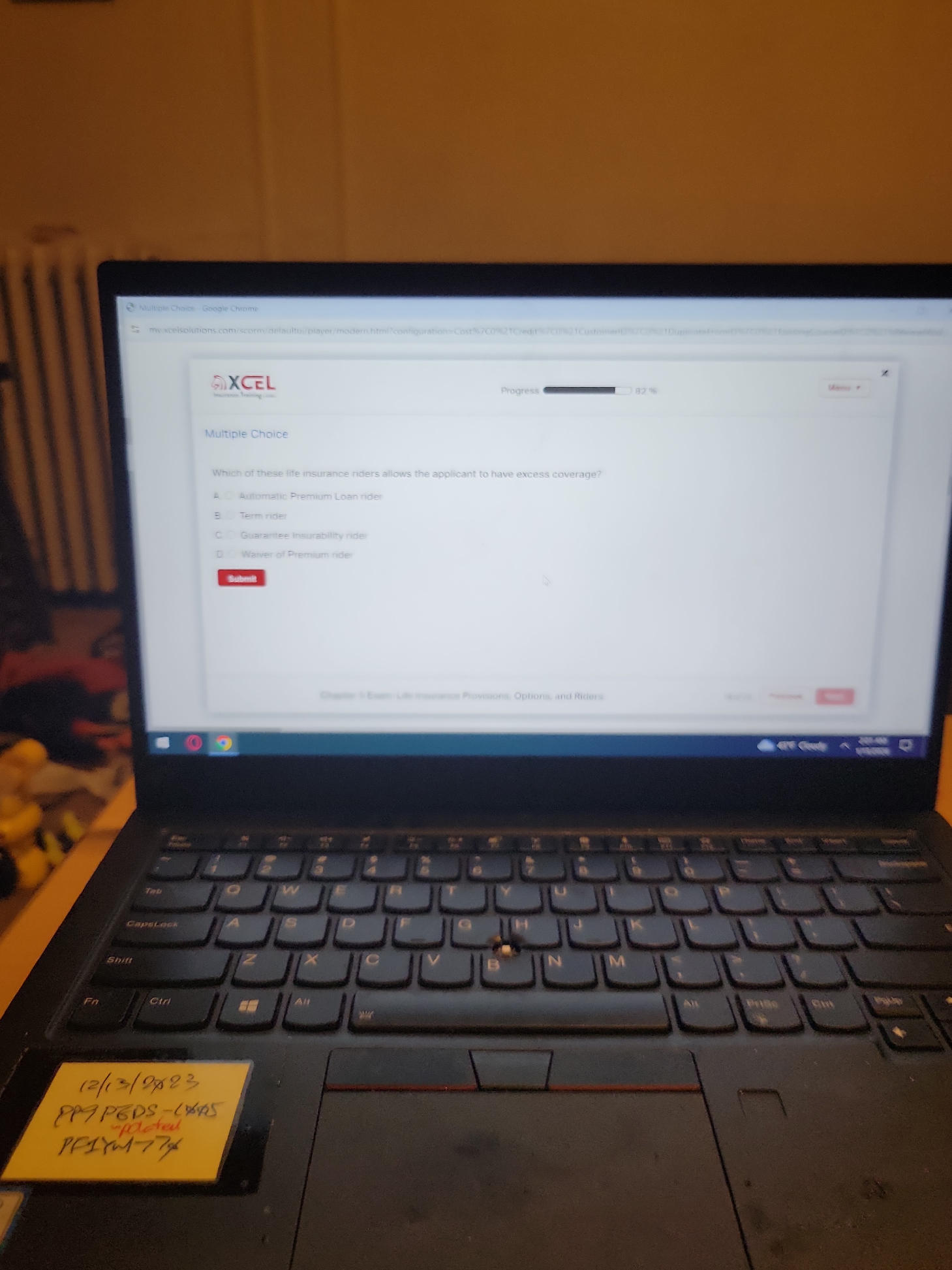 Which of these life insurance riders allows | StudyX