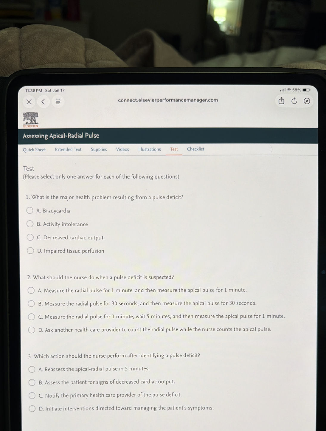 2. What should the nurse do when a pulse | StudyX