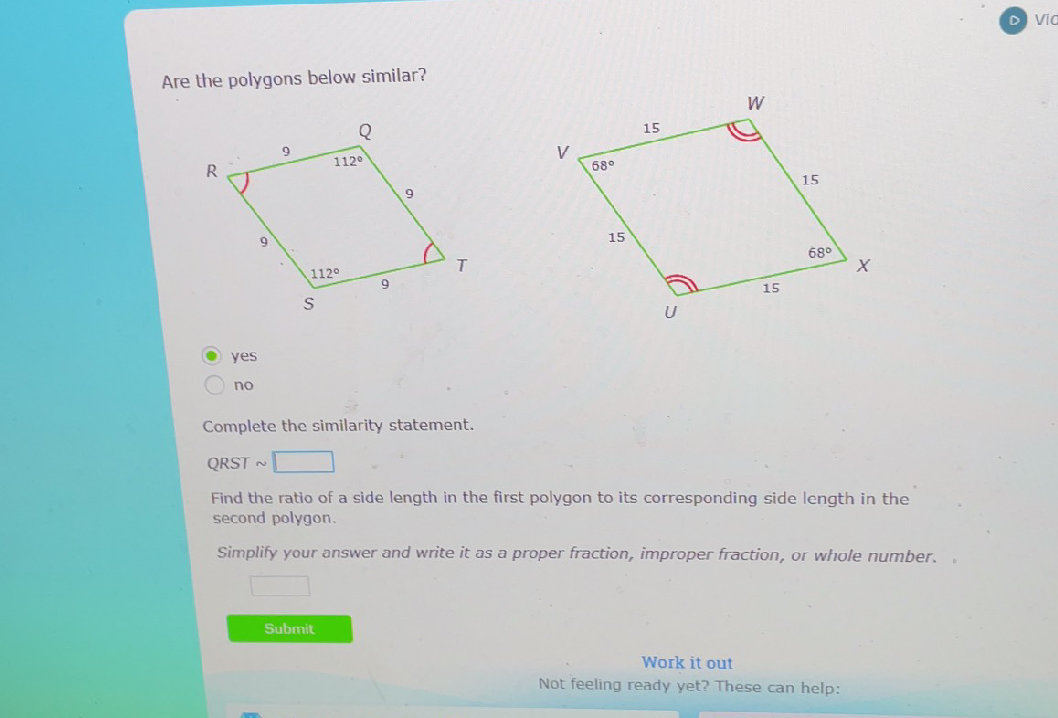 Are the polygons below similar? [Diagram | StudyX