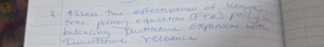 Assess the effectiveness of Kenya free | StudyX