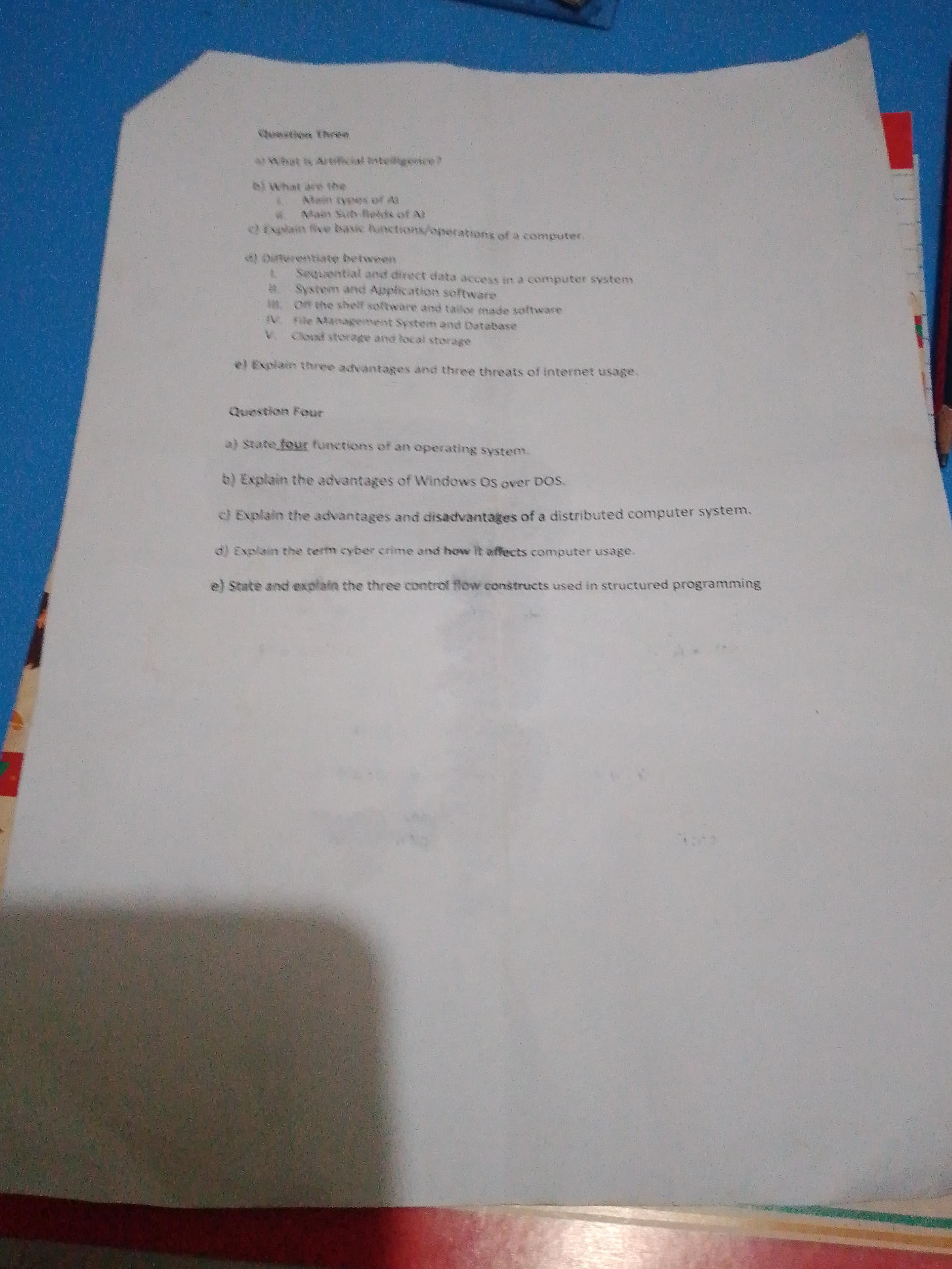 a) What is Artificial Intelligence? b) What | StudyX