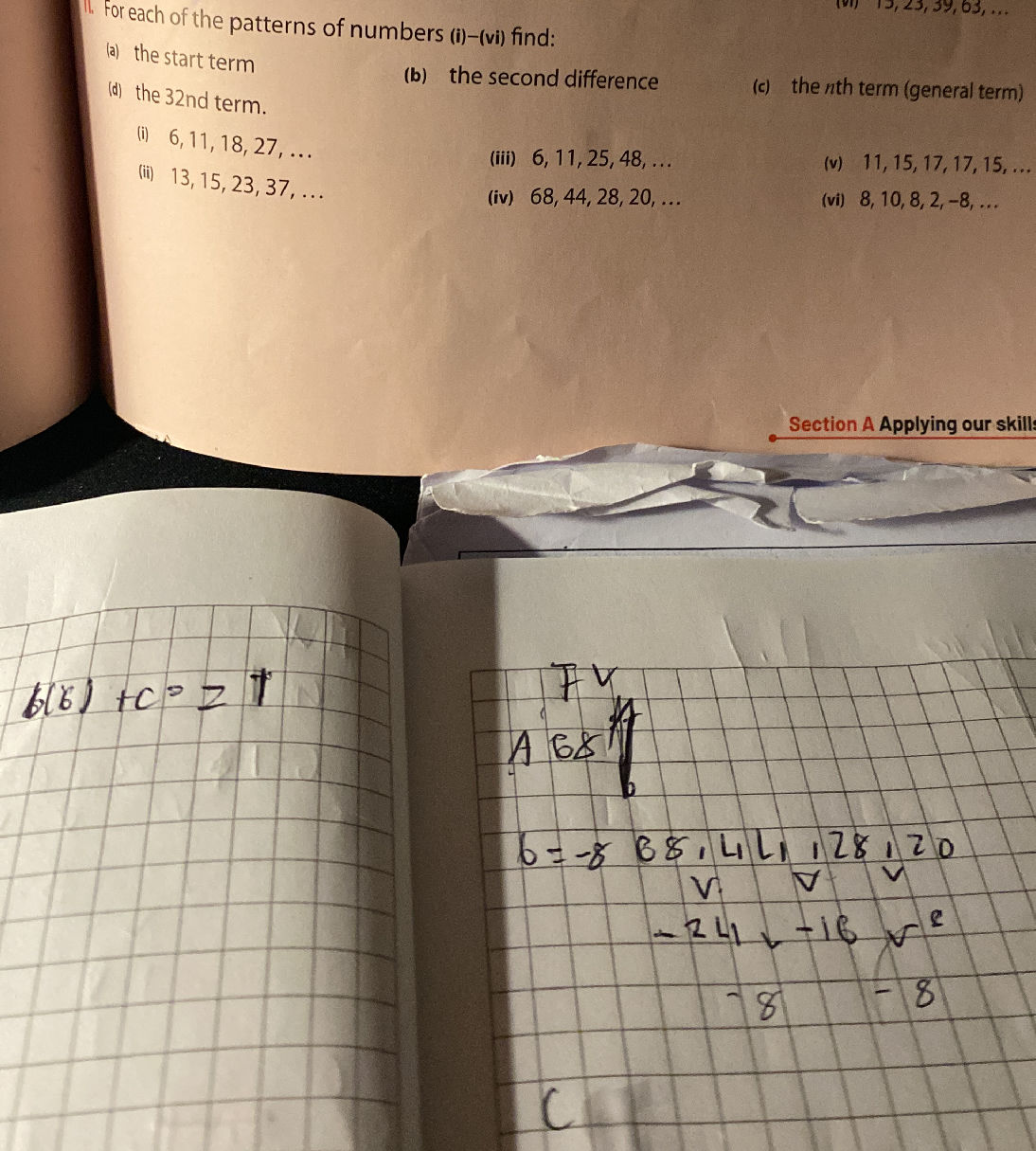 For each of the patterns of numbers (i)-(vi) | StudyX