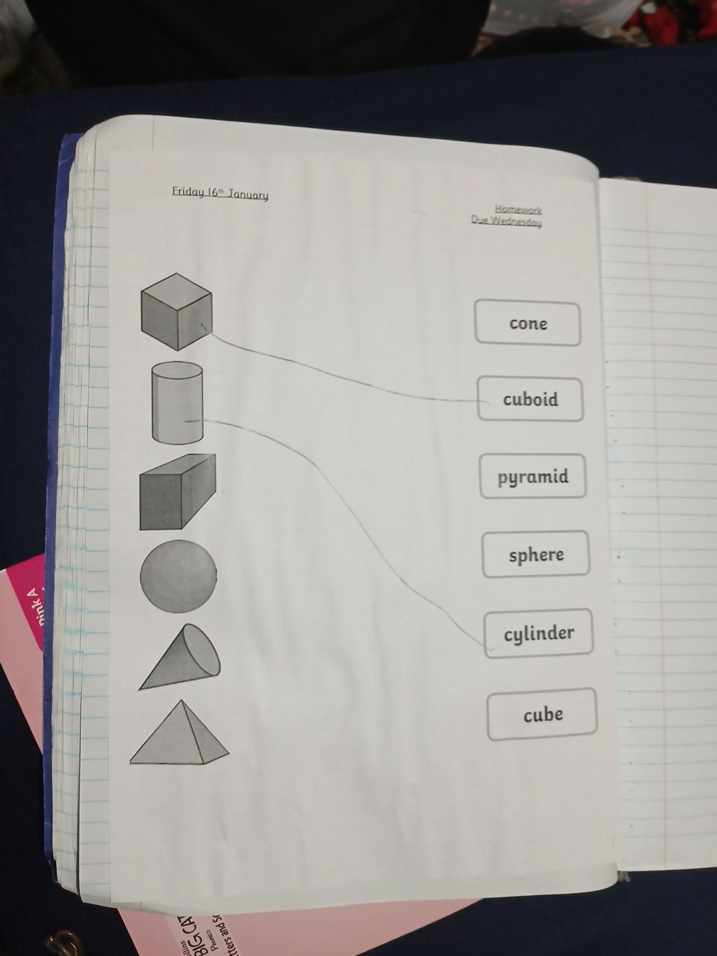 Match the following 3D shapes with their | StudyX