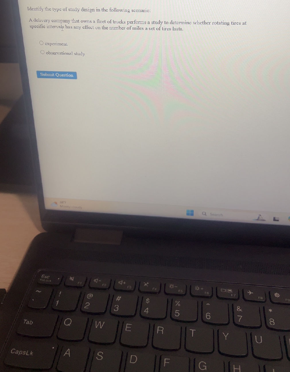 Identify the type of study design in the | StudyX