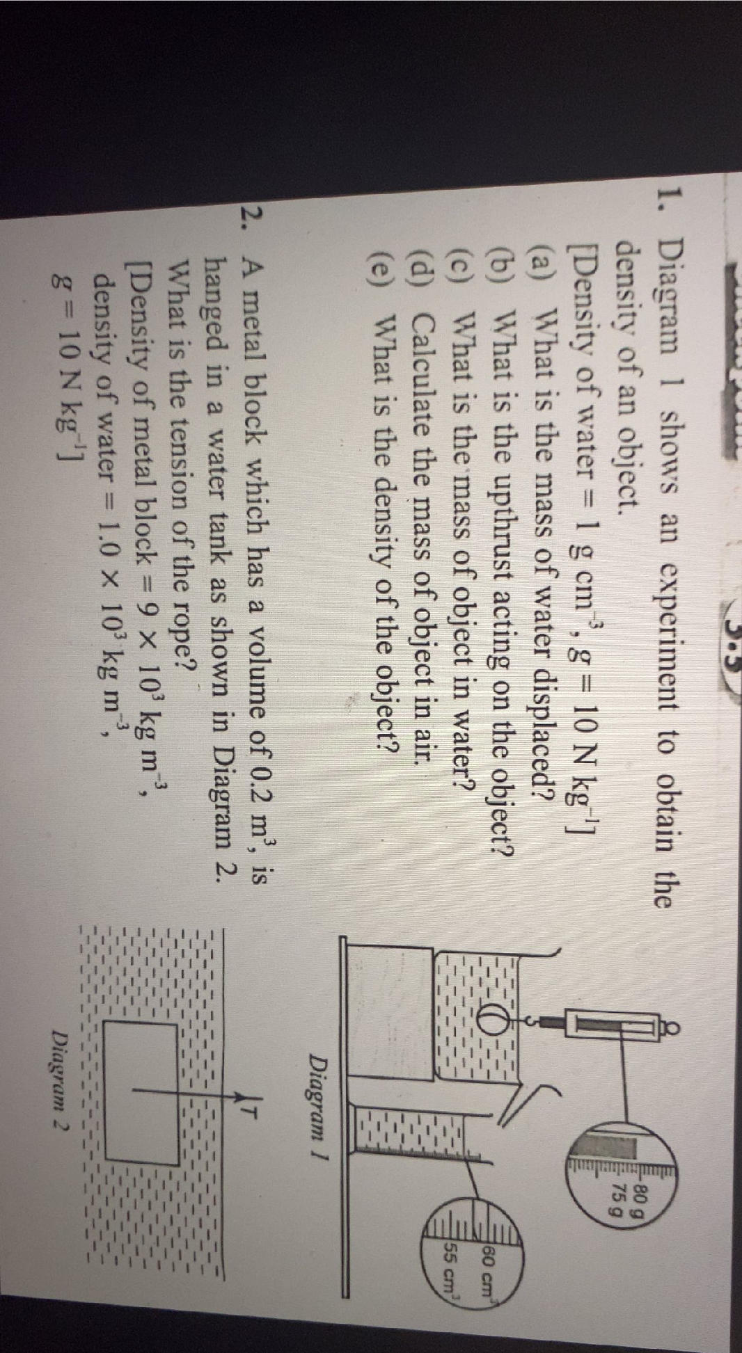 Diagram 1 shows an experiment to obtain the | StudyX