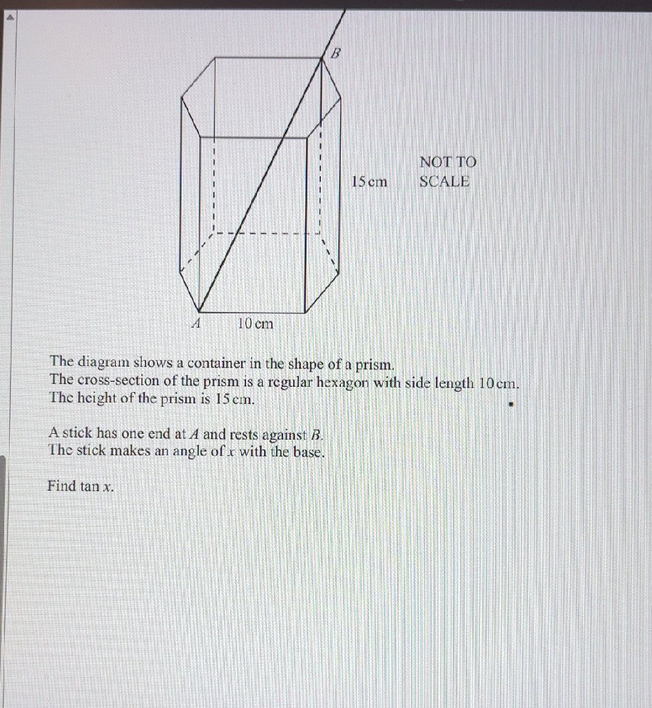 The diagram shows a container in the shape | StudyX