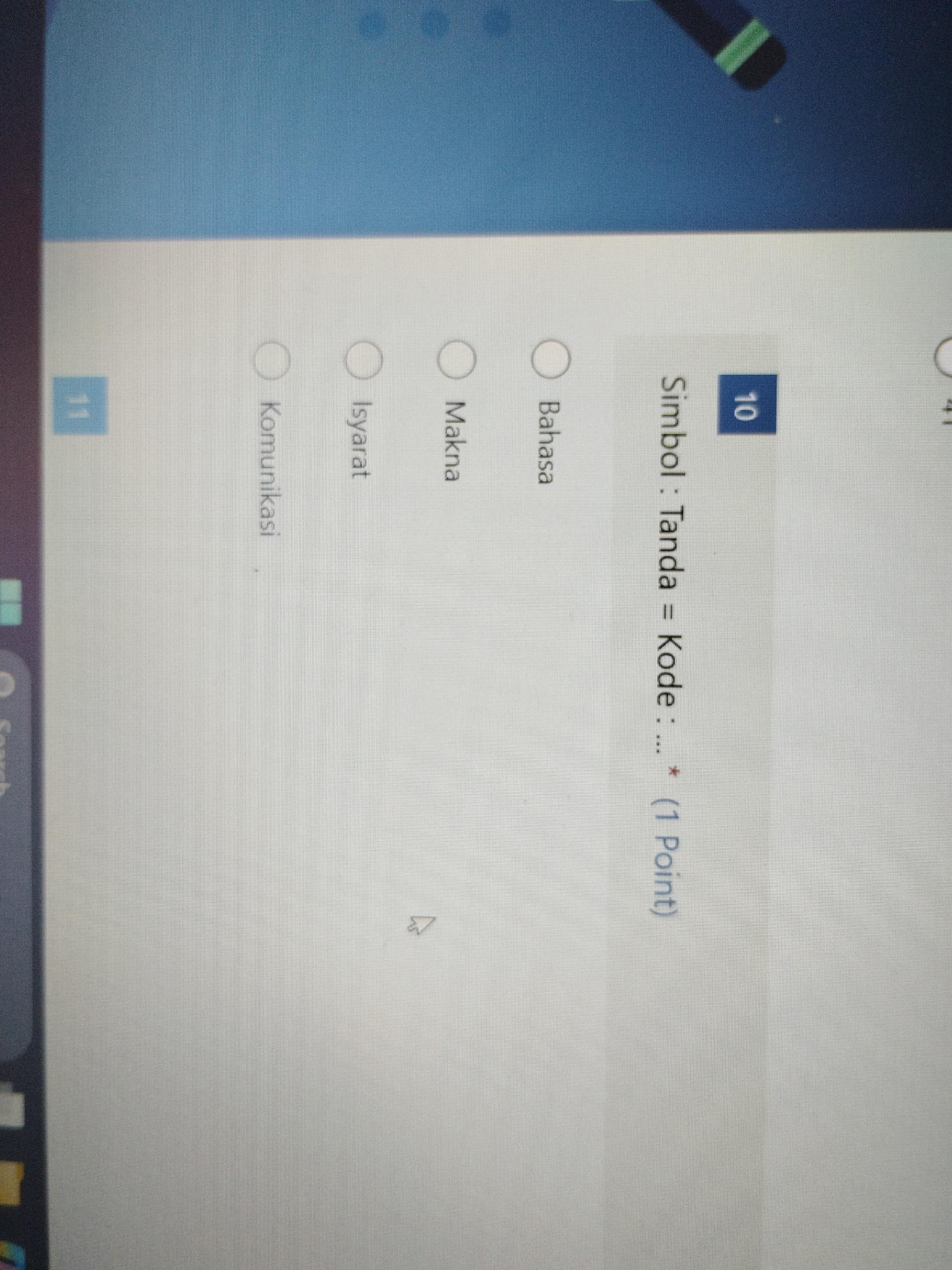 Simbol : Tanda = Kode : ... (1 Point) A. | StudyX