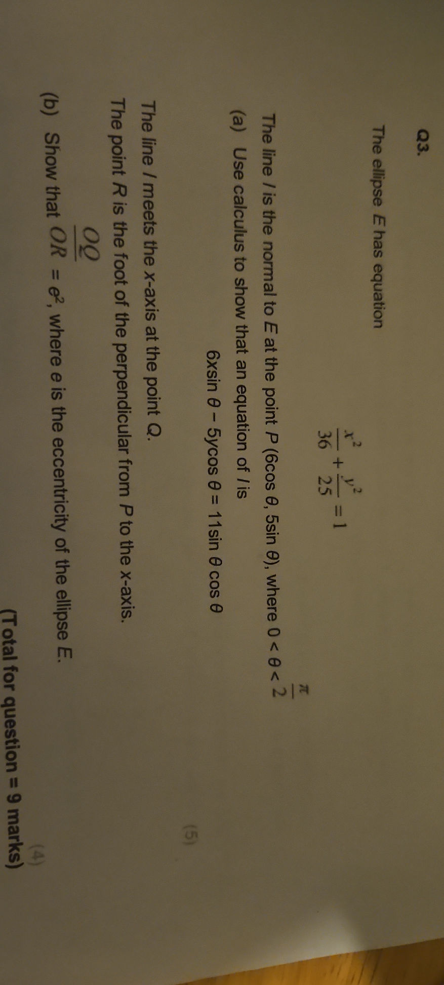 The ellipse E has equation $ {x^2}{36} + | StudyX