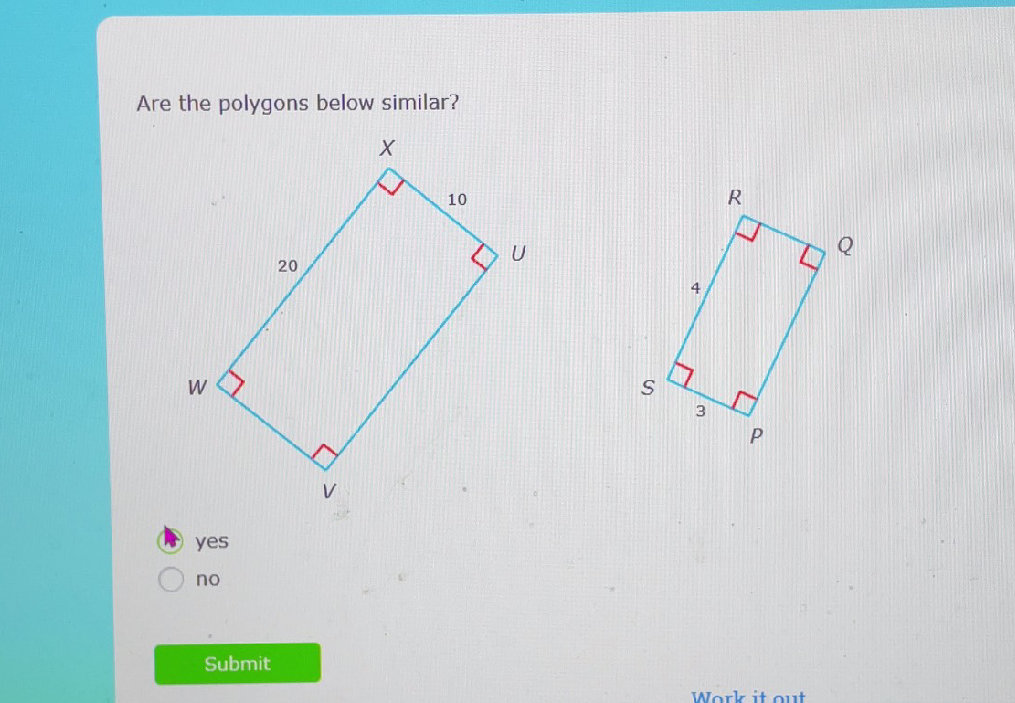 Are the polygons below similar? (Diagram | StudyX