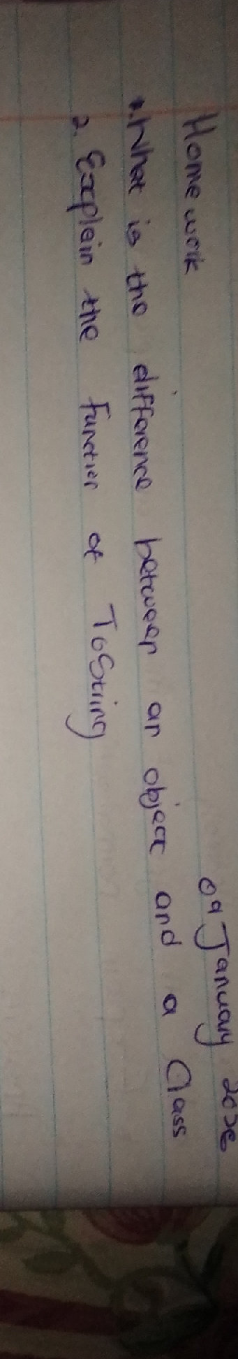 1. What is the difference between an object | StudyX