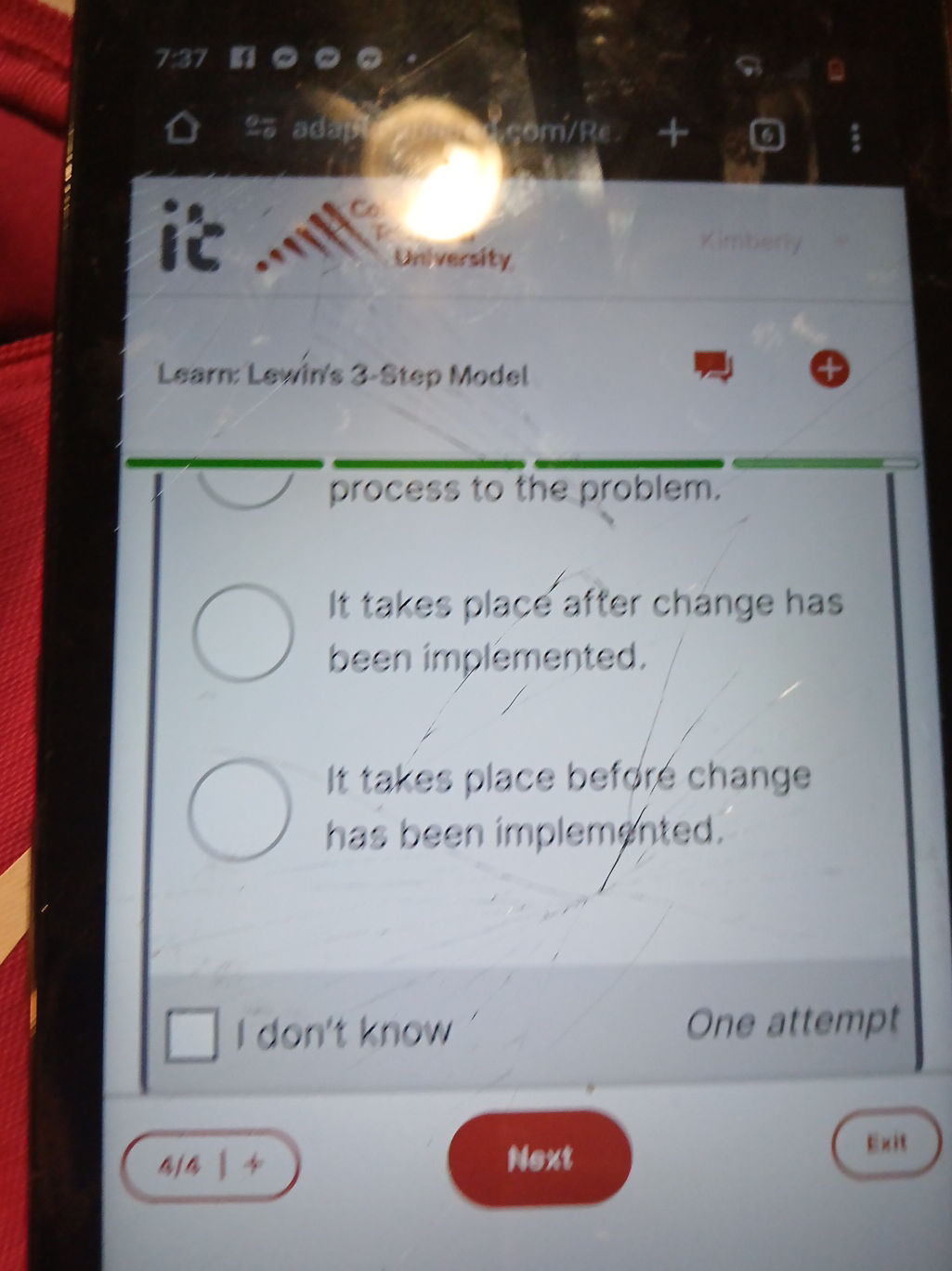 What statement applies to the refreeze step? | StudyX