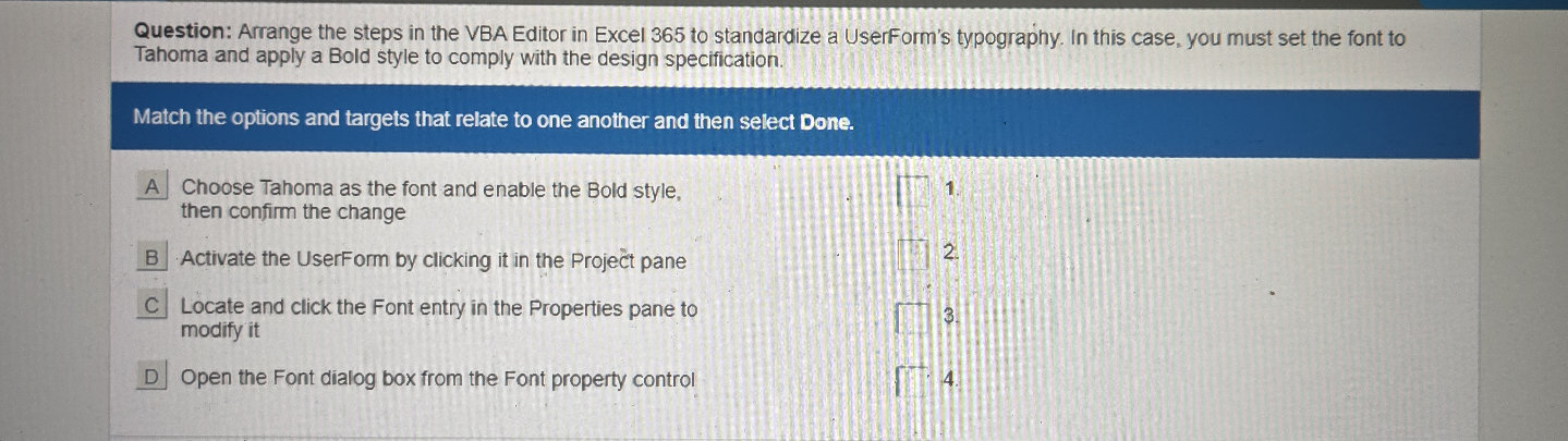 Question: Arrange the steps in the VBA | StudyX