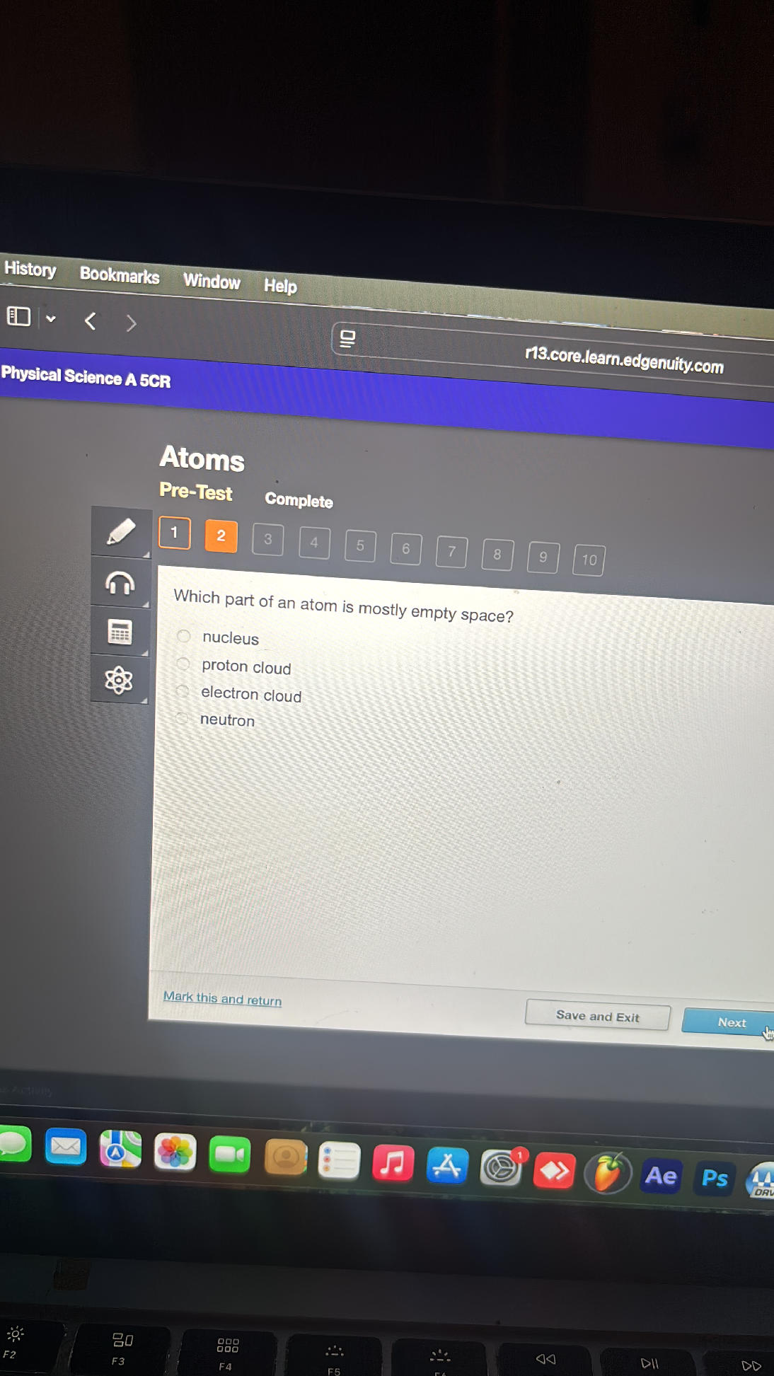 Which part of an atom is mostly empty space? | StudyX