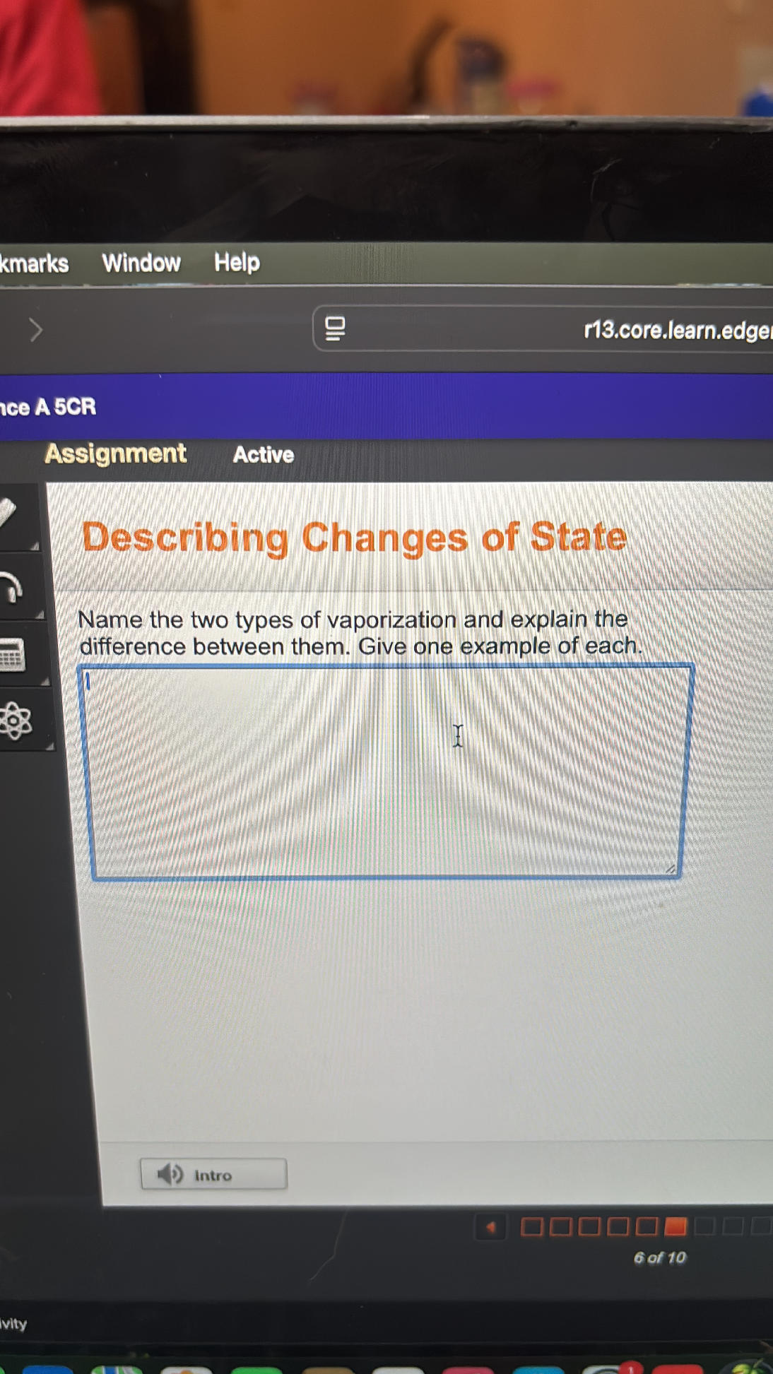 Describing Changes of State Name the two | StudyX