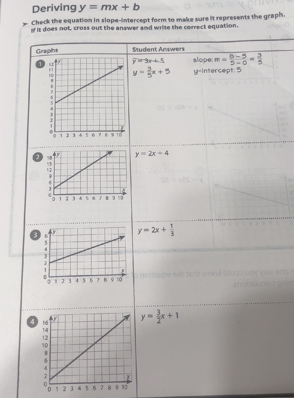 Deriving $y = mx + b$ Check the equation in | StudyX