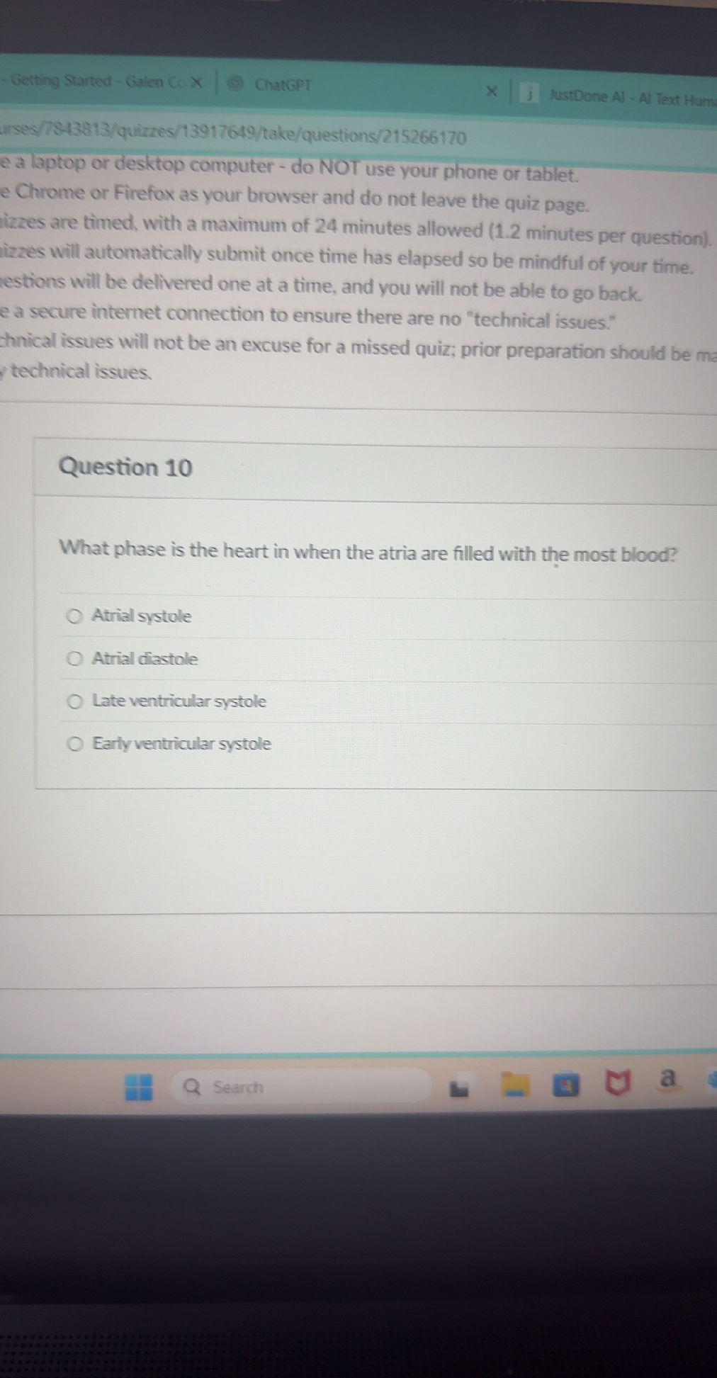 What phase is the heart in when the atria | StudyX
