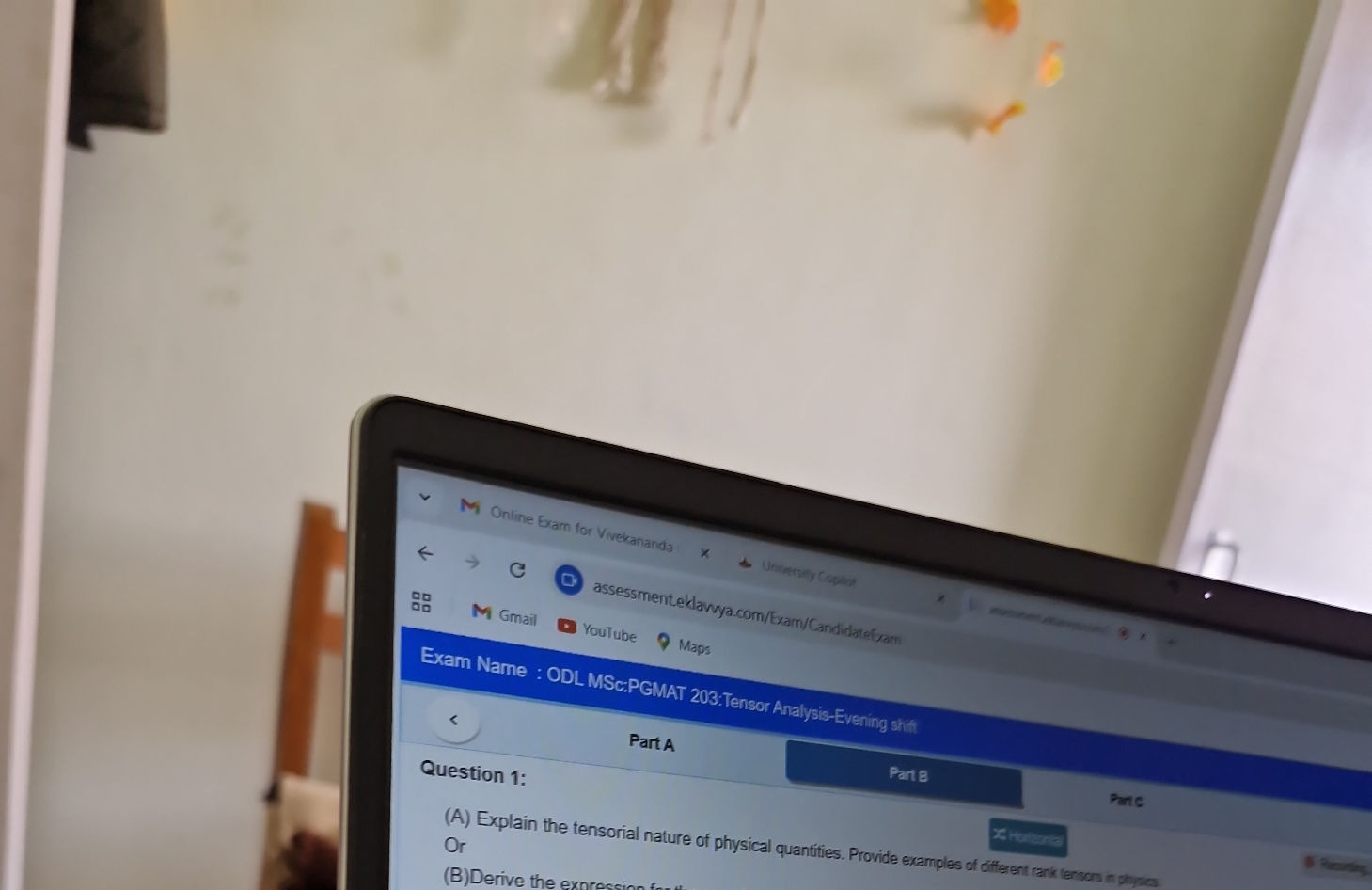 Question 1: (A) Explain the tensorial | StudyX