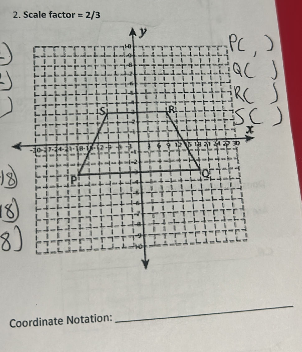 2. Scale factor $= 2/3$ (Graph showing a | StudyX