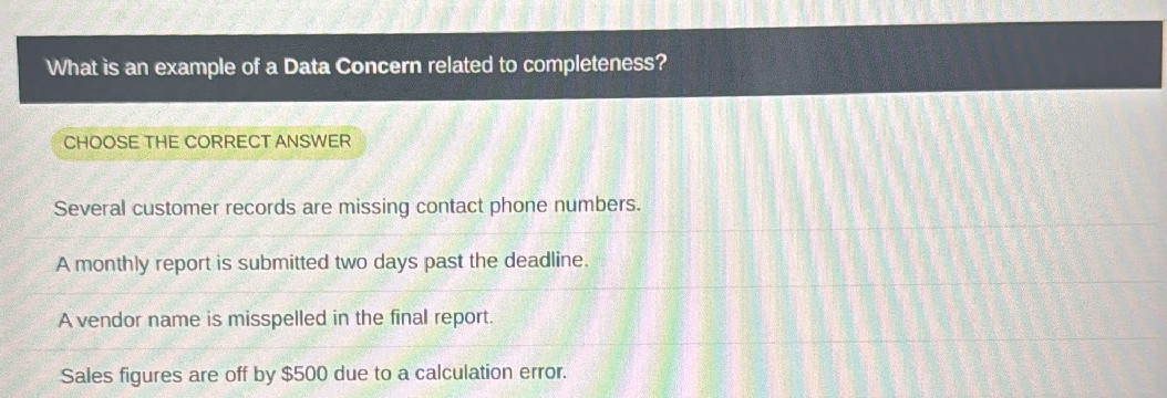 What is an example of a Data Concern related | StudyX