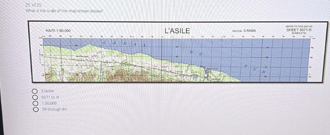 What is the scale of the map shown below? | StudyX