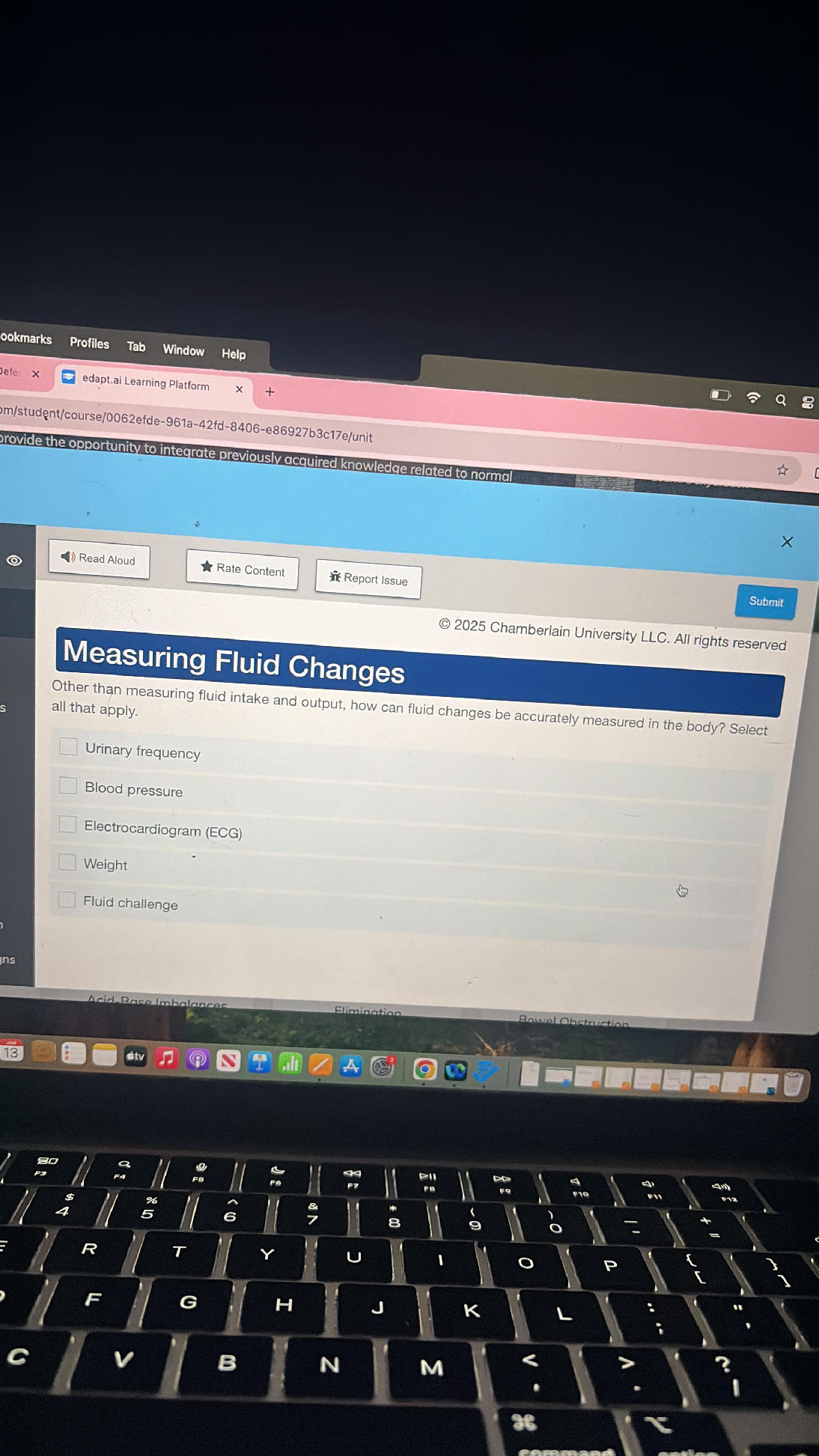 Measuring Fluid Changes Other than | StudyX