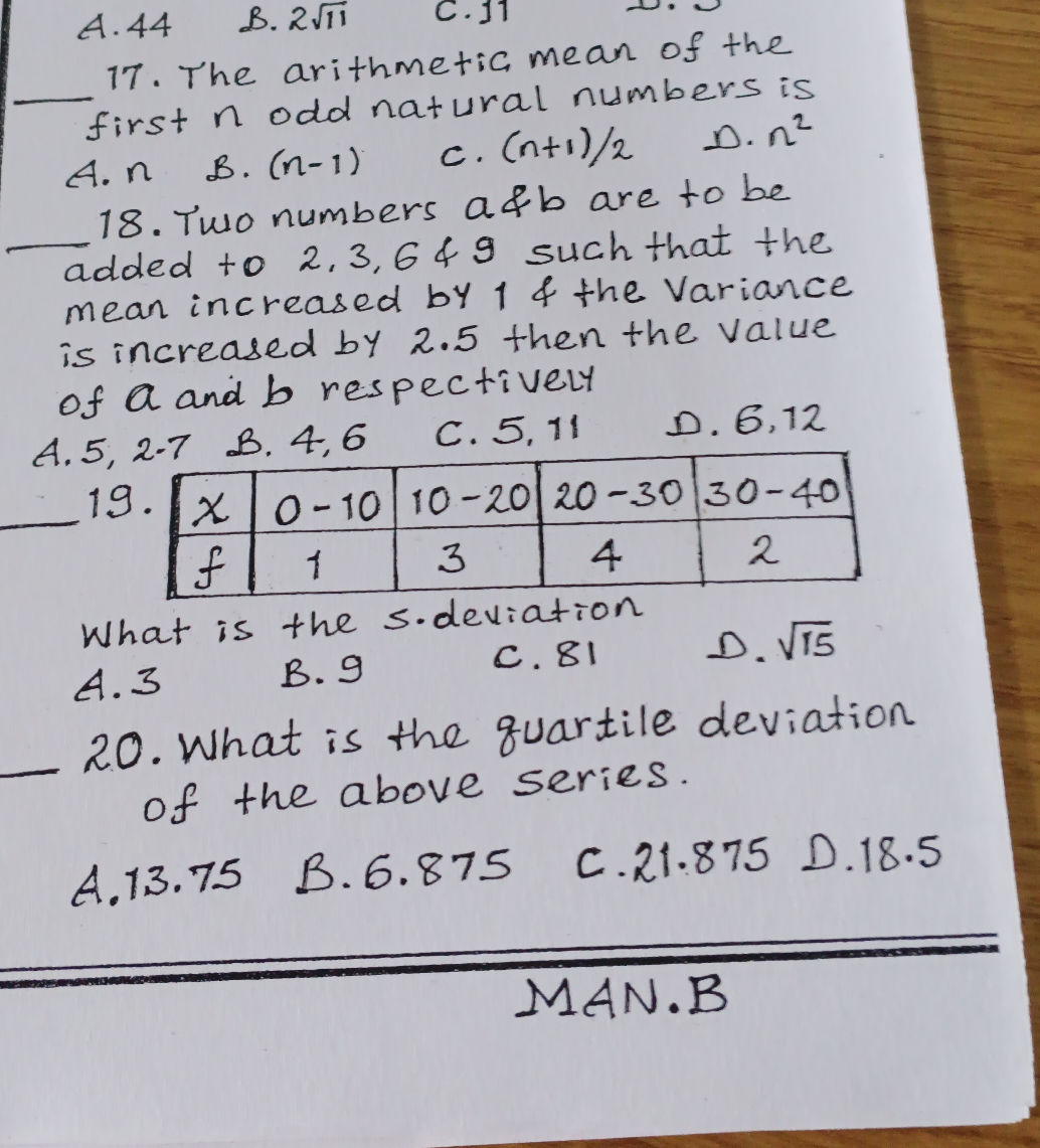 18. Two numbers a b are to be added to 2, | StudyX