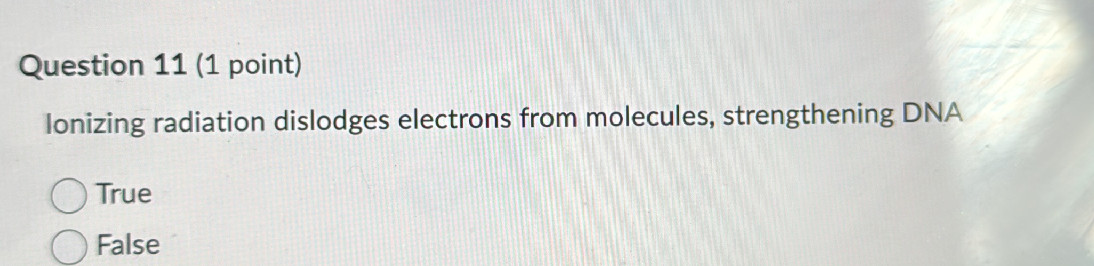 Ionizing radiation dislodges electrons from | StudyX