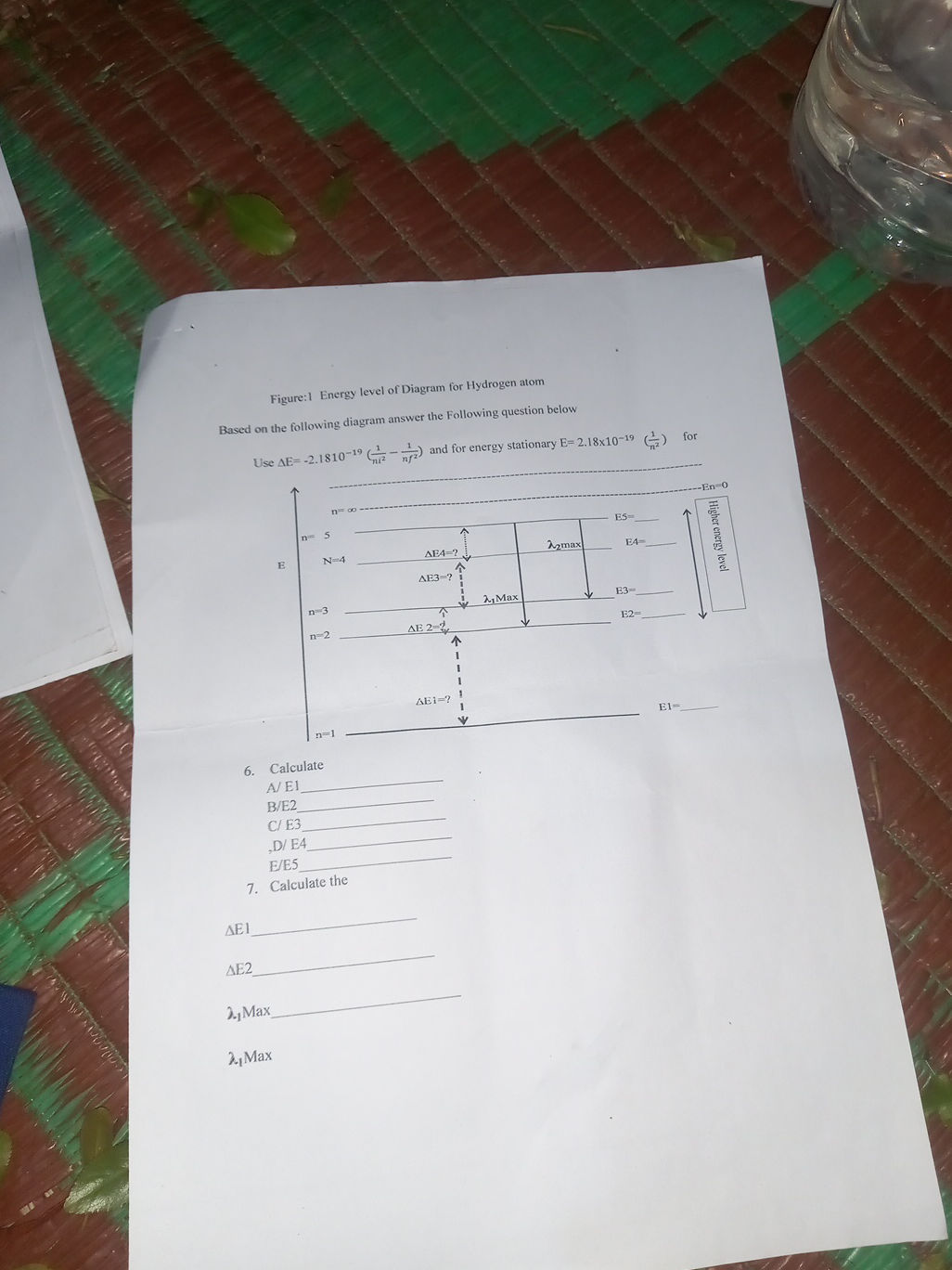 Figure:1 Energy level of Diagram for | StudyX