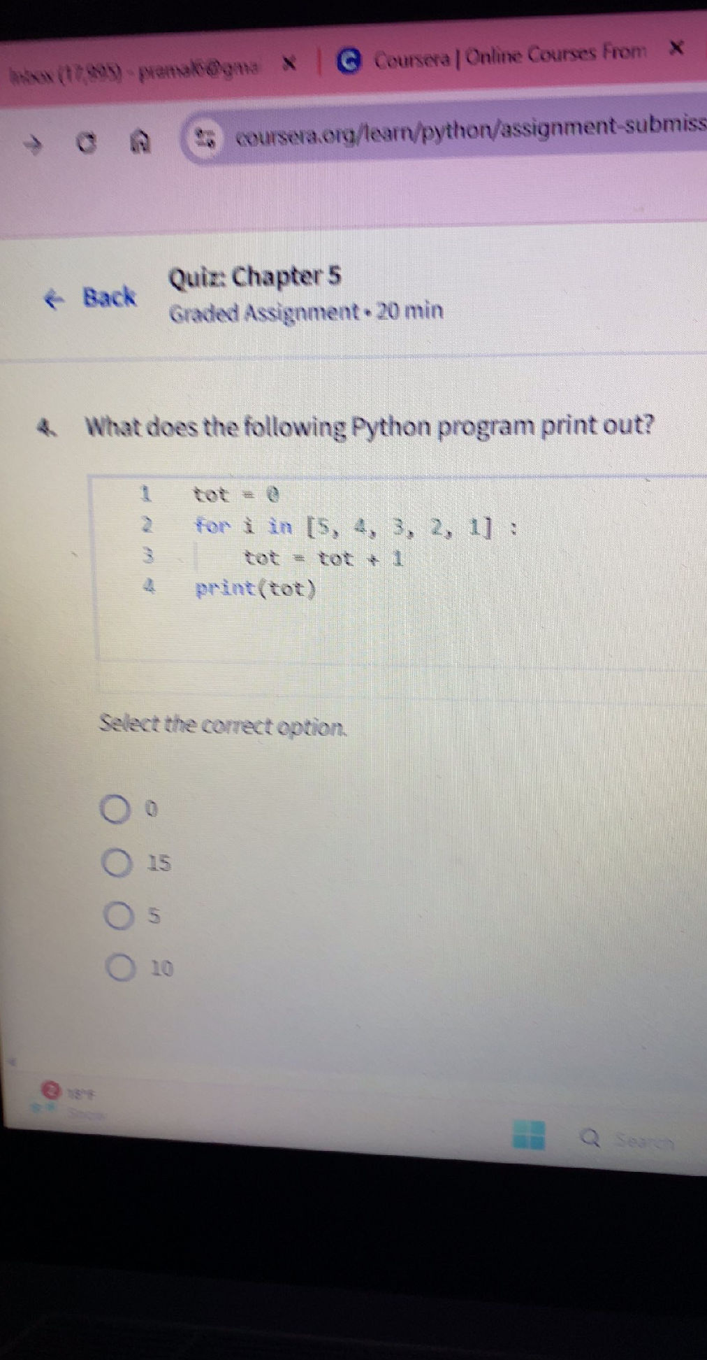 What does the following Python program print | StudyX