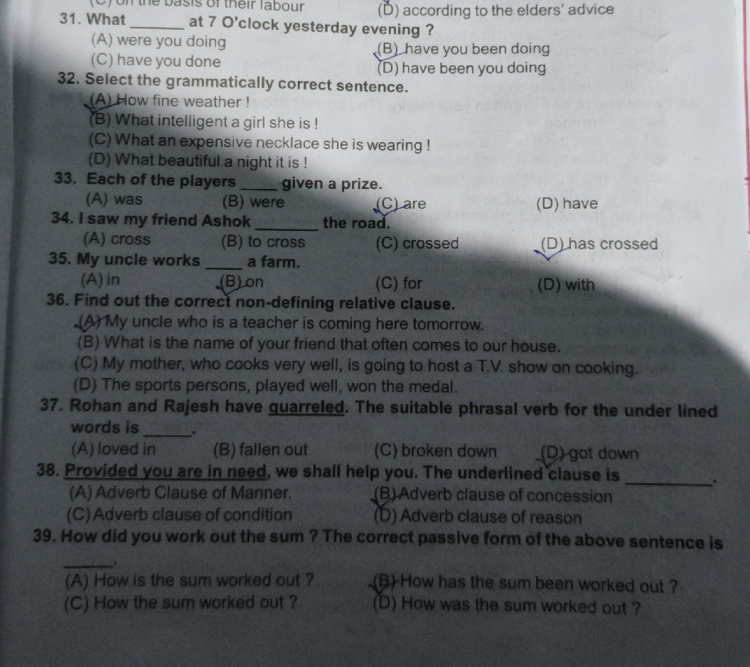 32. Select the grammatically correct | StudyX
