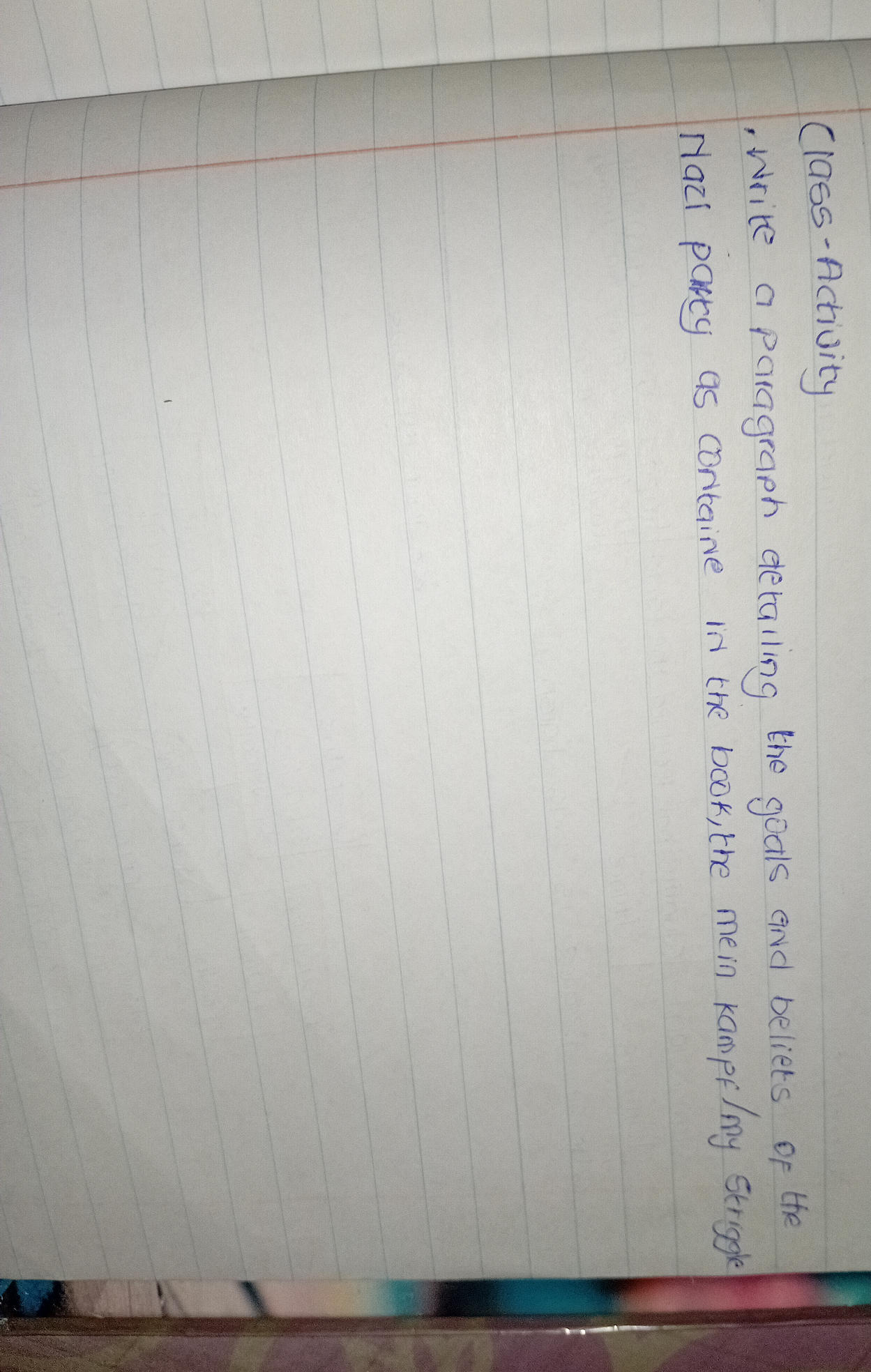 Class-Activity • Write a paragraph detailing | StudyX