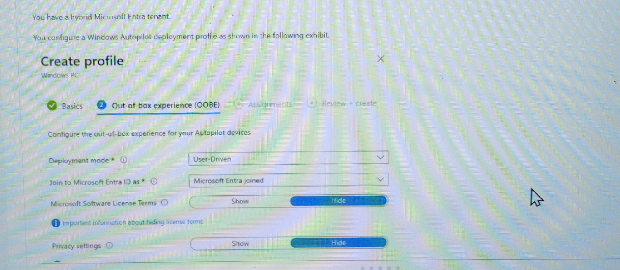You have a hybrid Microsoft Entra tenant. | StudyX