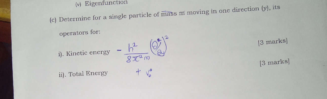 (c) Determine for a single particle of mass | StudyX