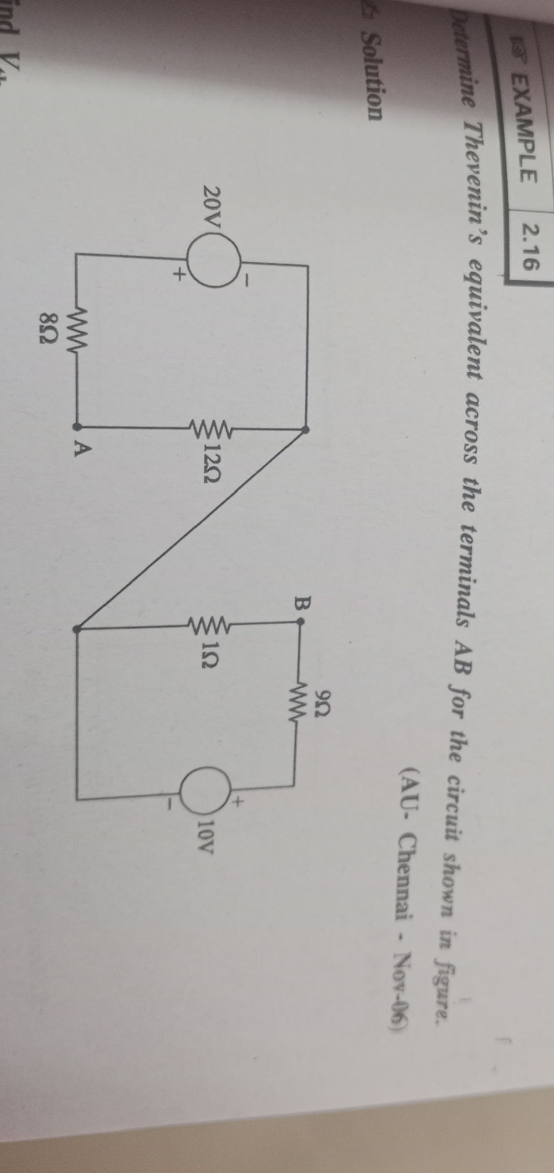 Determine Thevenin's equivalent across the | StudyX