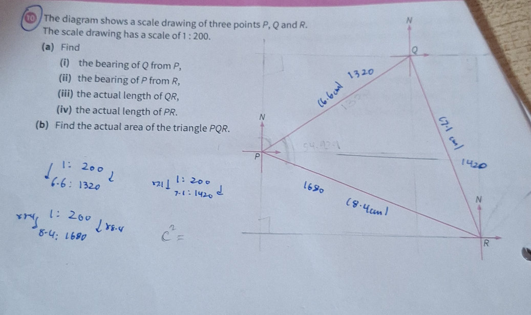 The diagram shows a scale drawing of three | StudyX