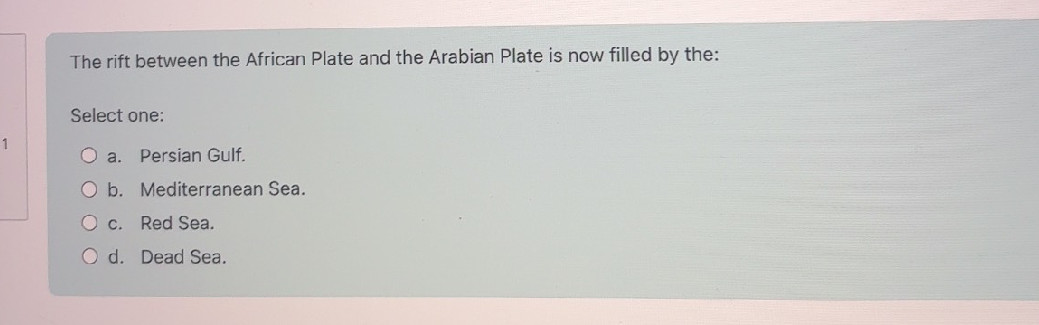 The rift between the African Plate and the | StudyX