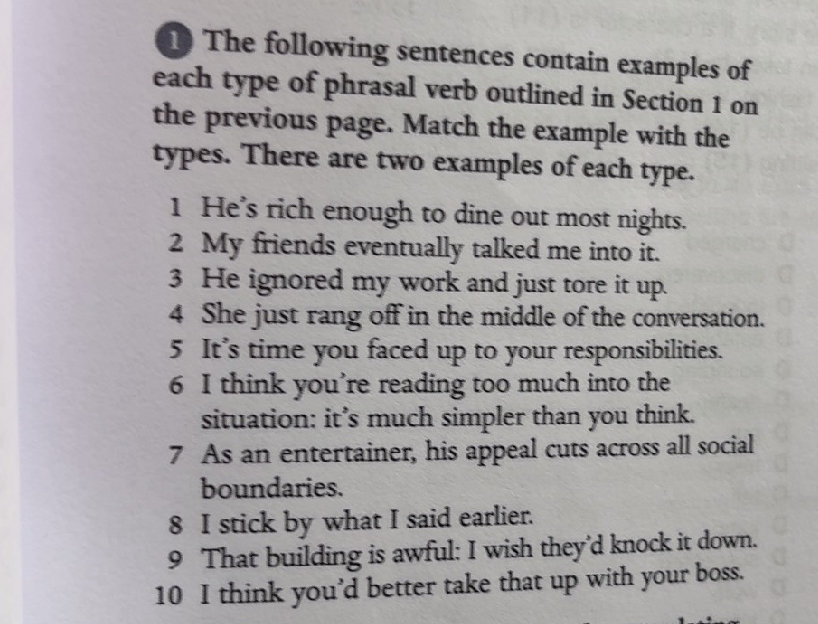 The following sentences contain examples of | StudyX